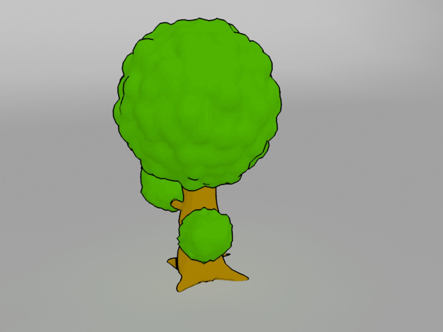 cartoon tree 3d model