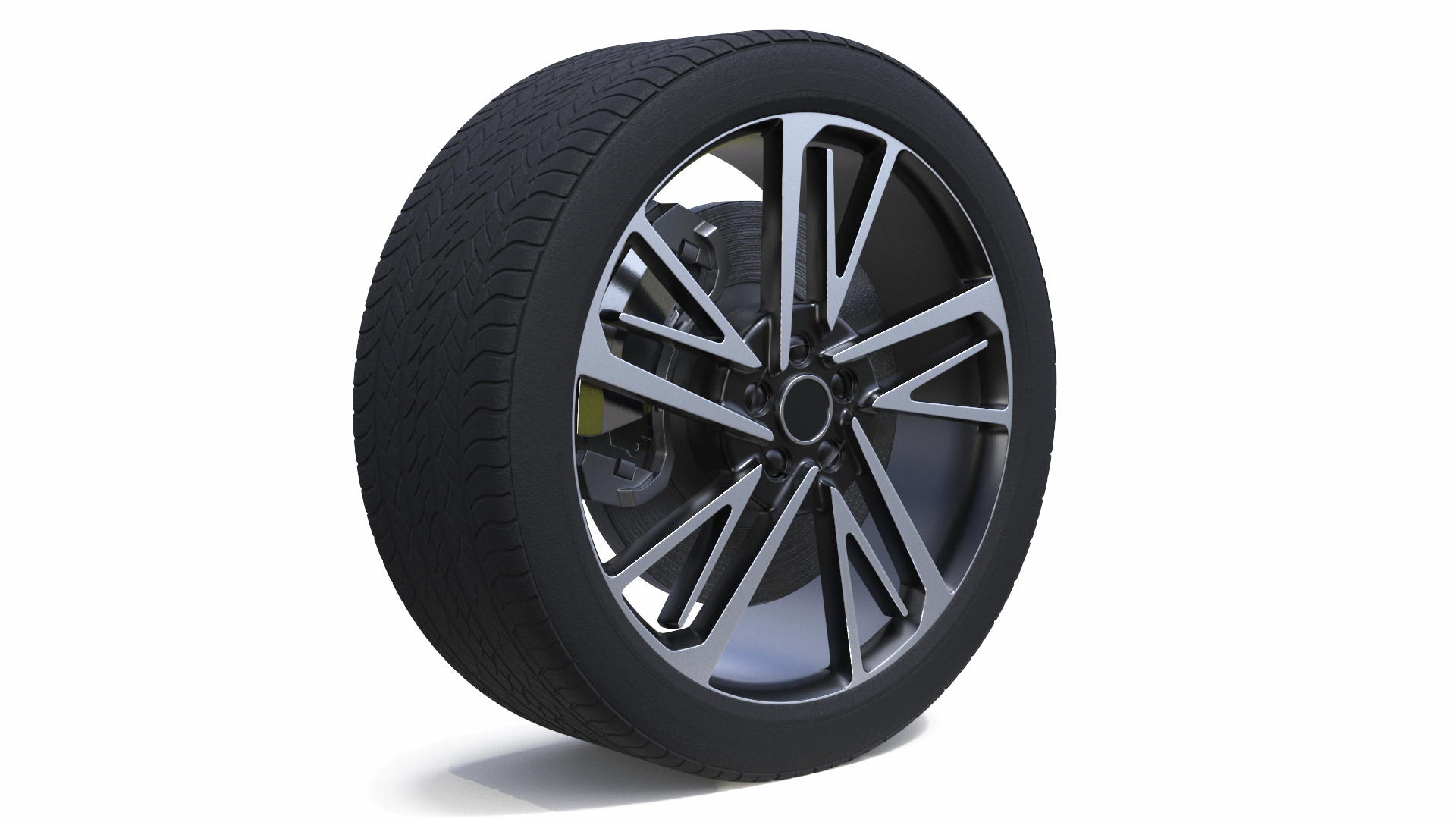 3D Alloy Wheel With Tires Model - TurboSquid 2343028