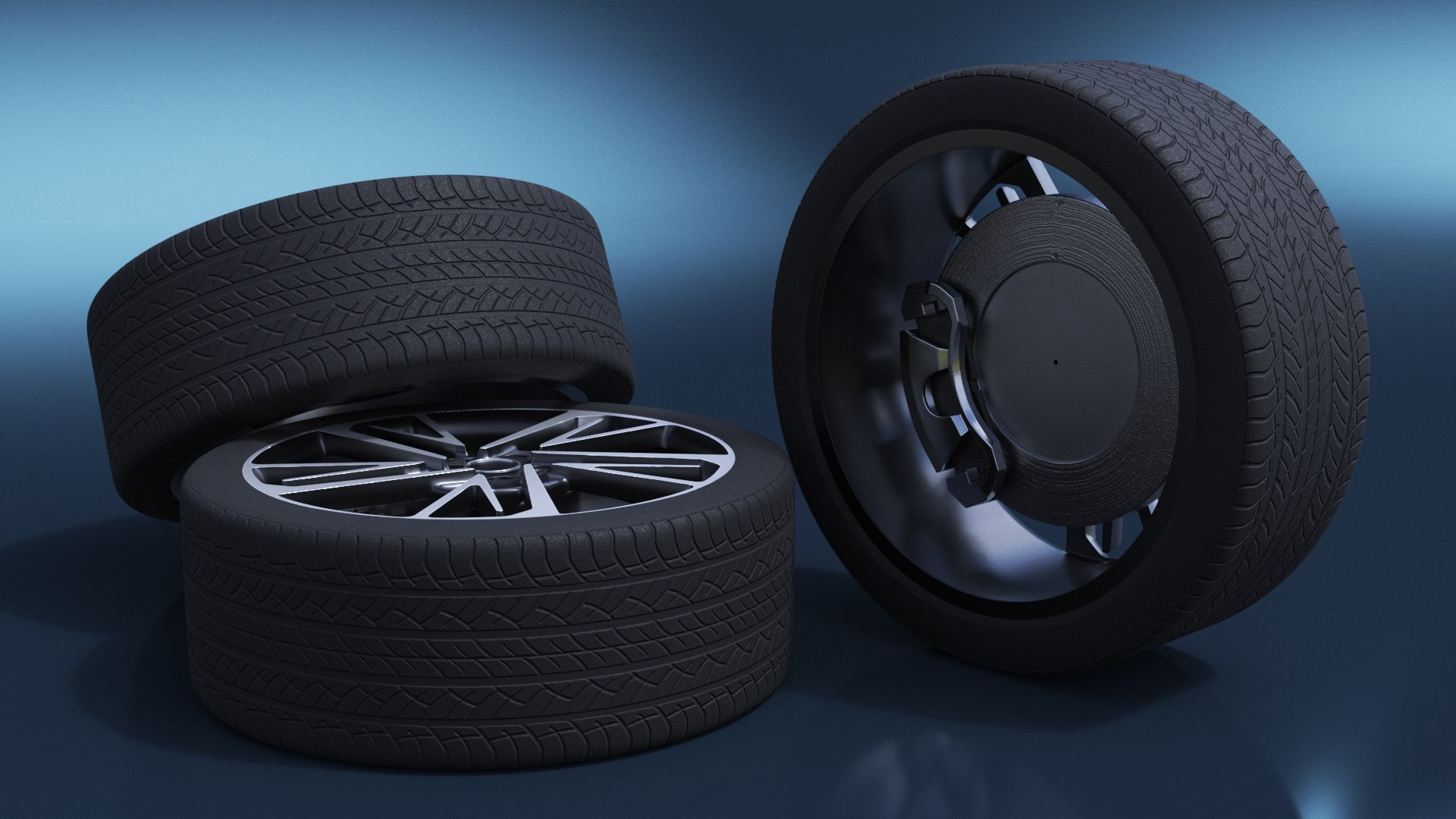 3D Alloy Wheel With Tires Model - TurboSquid 2343028