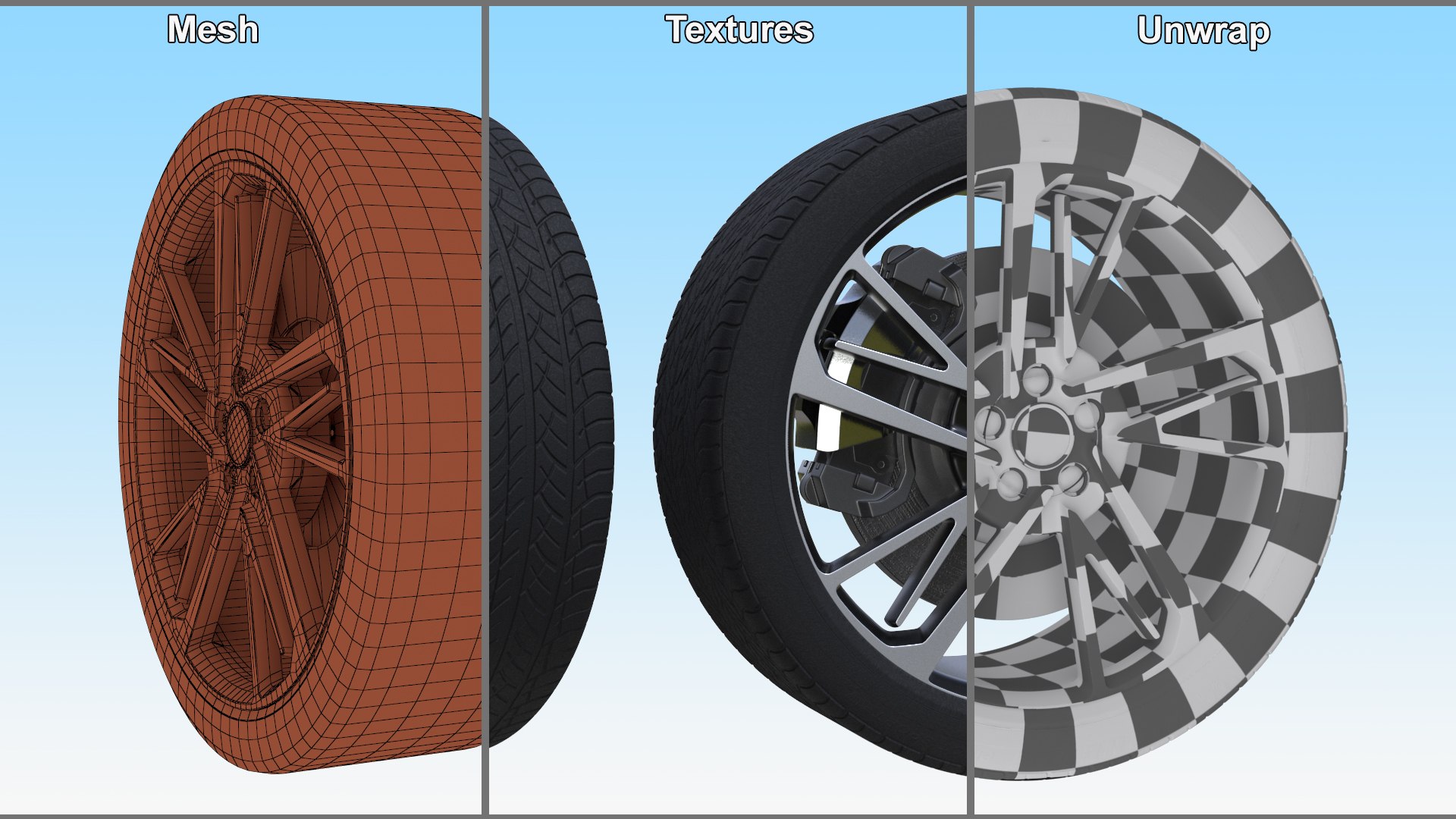 3D Alloy Wheel With Tires Model - TurboSquid 2343028