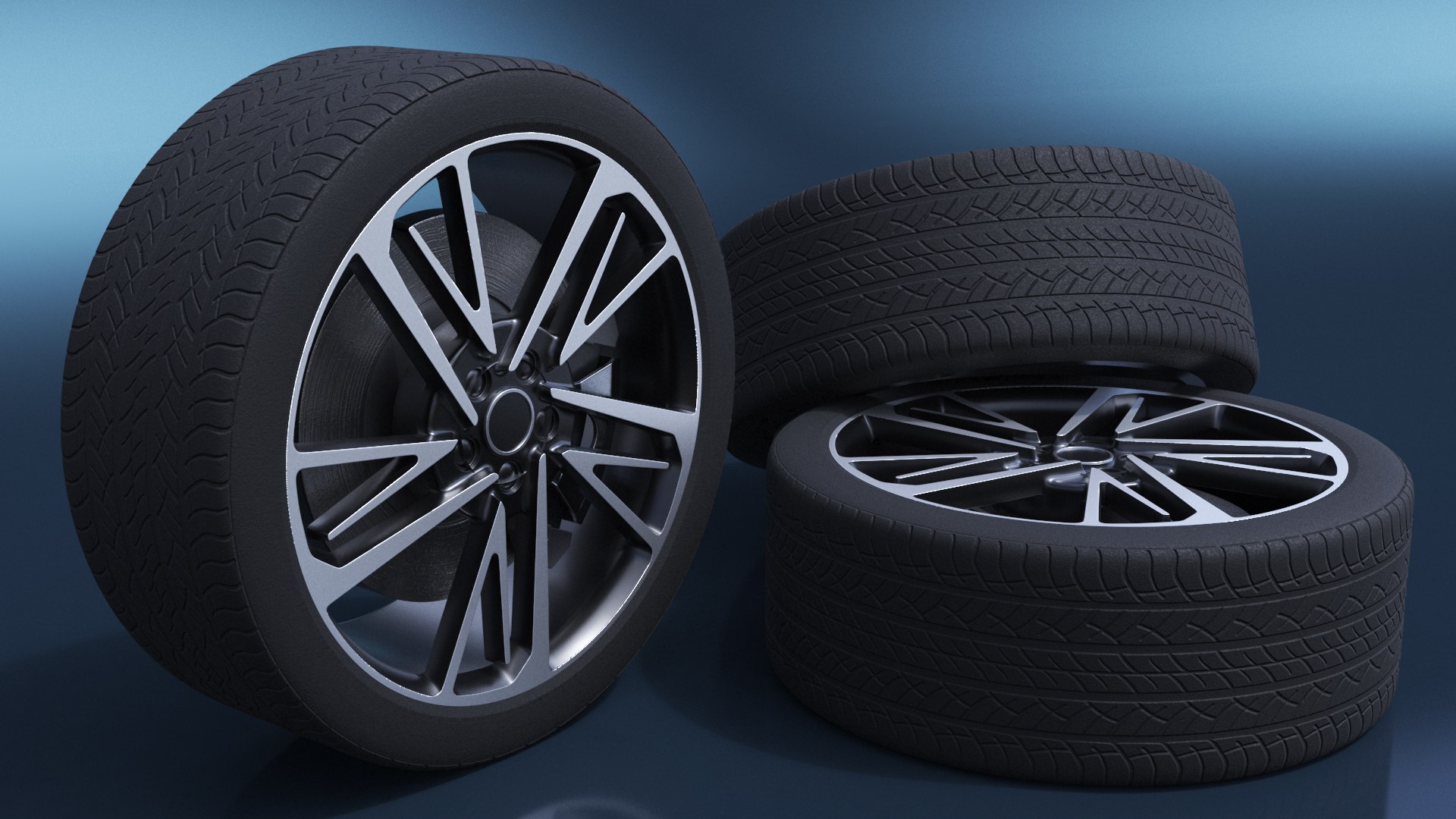 3D Alloy Wheel With Tires Model - TurboSquid 2343028