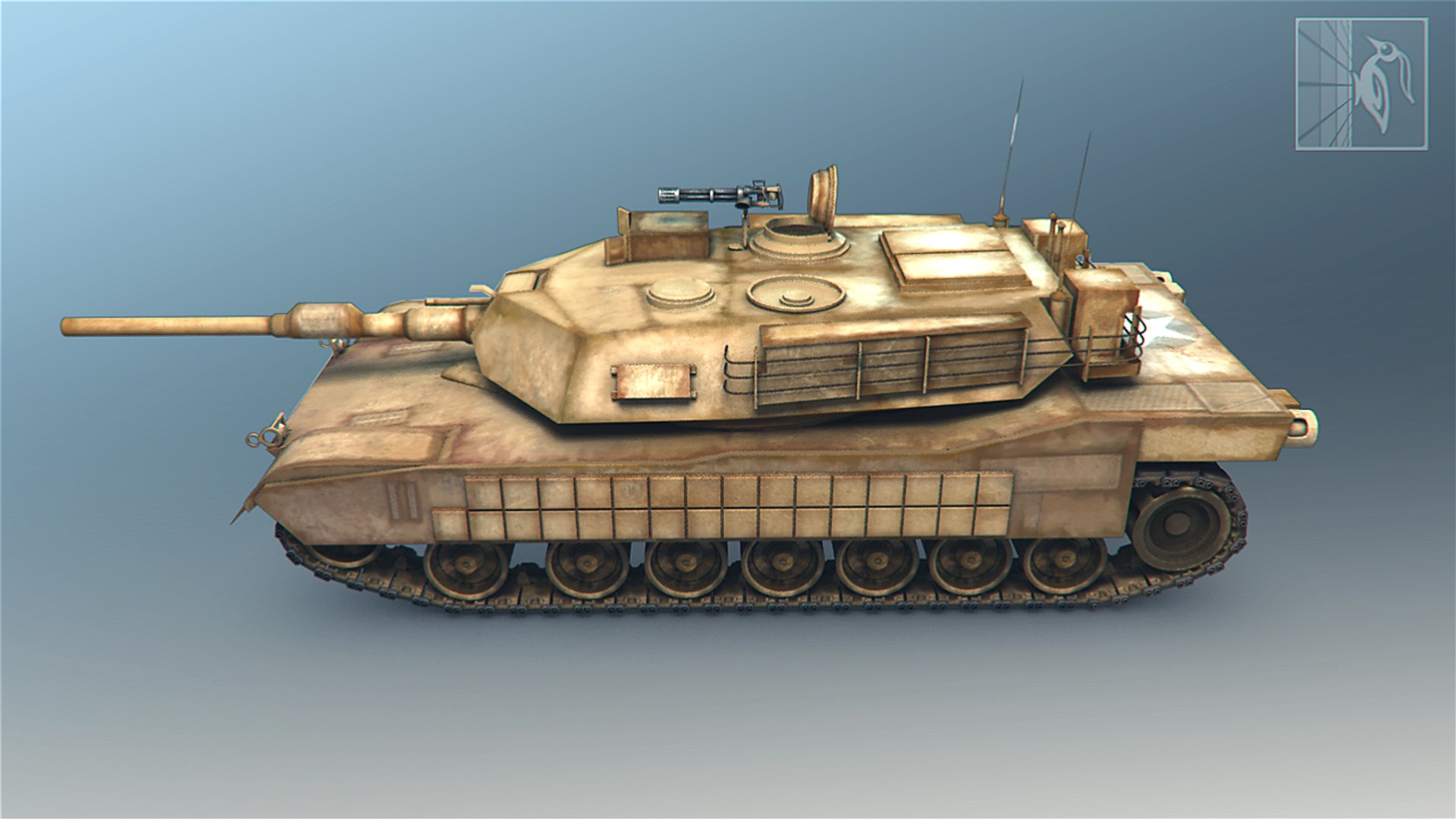 abrams tank 3d fbx