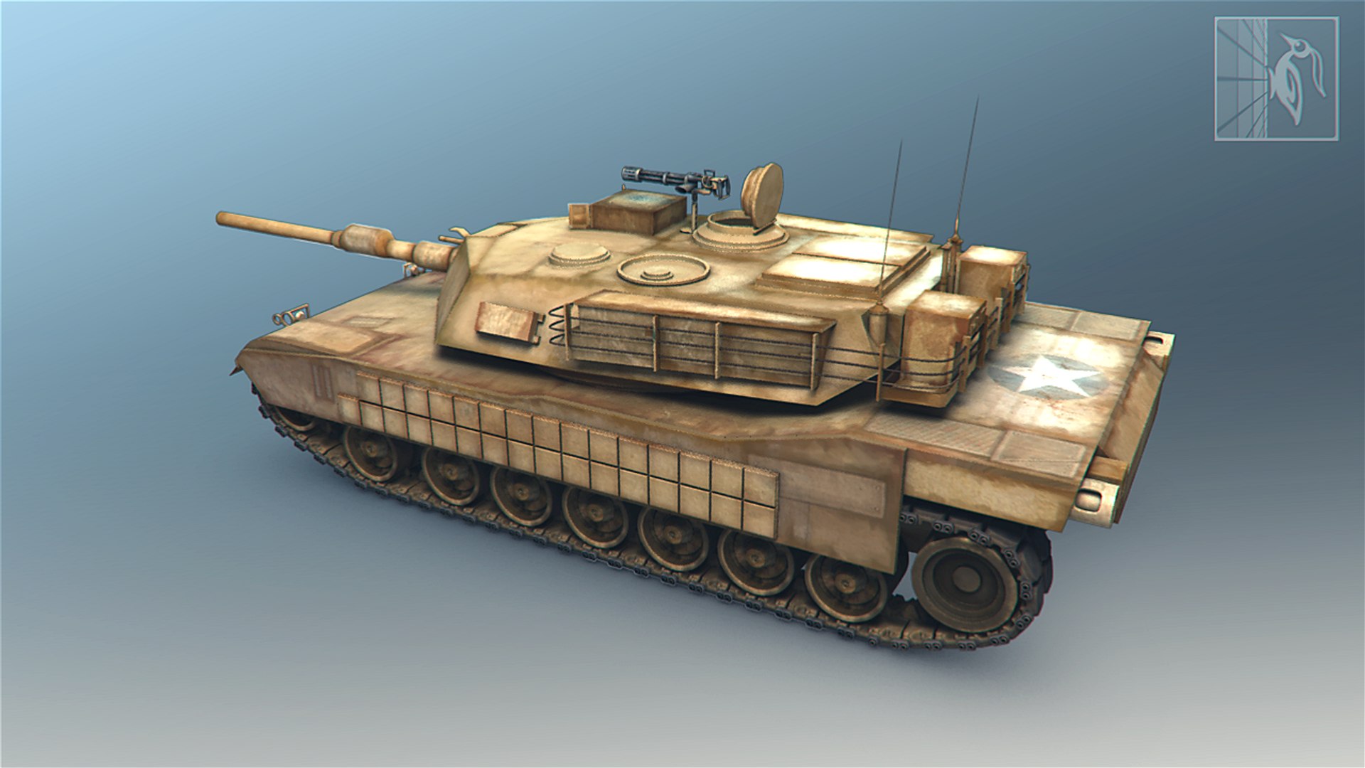 abrams tank 3d fbx