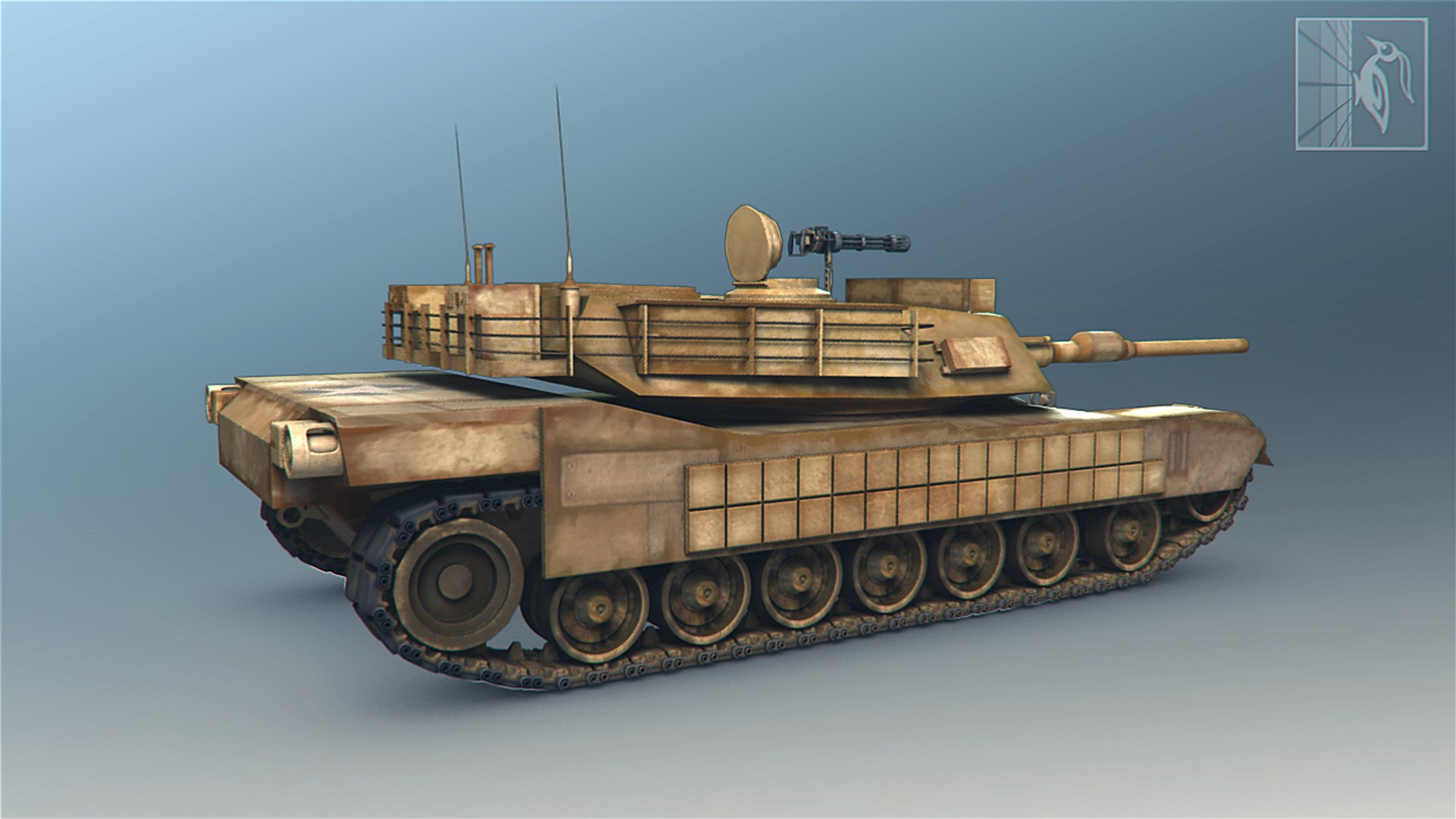 abrams tank 3d fbx