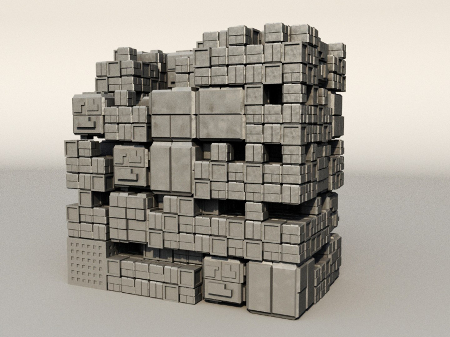 Sci Fi Box Building 3d Model