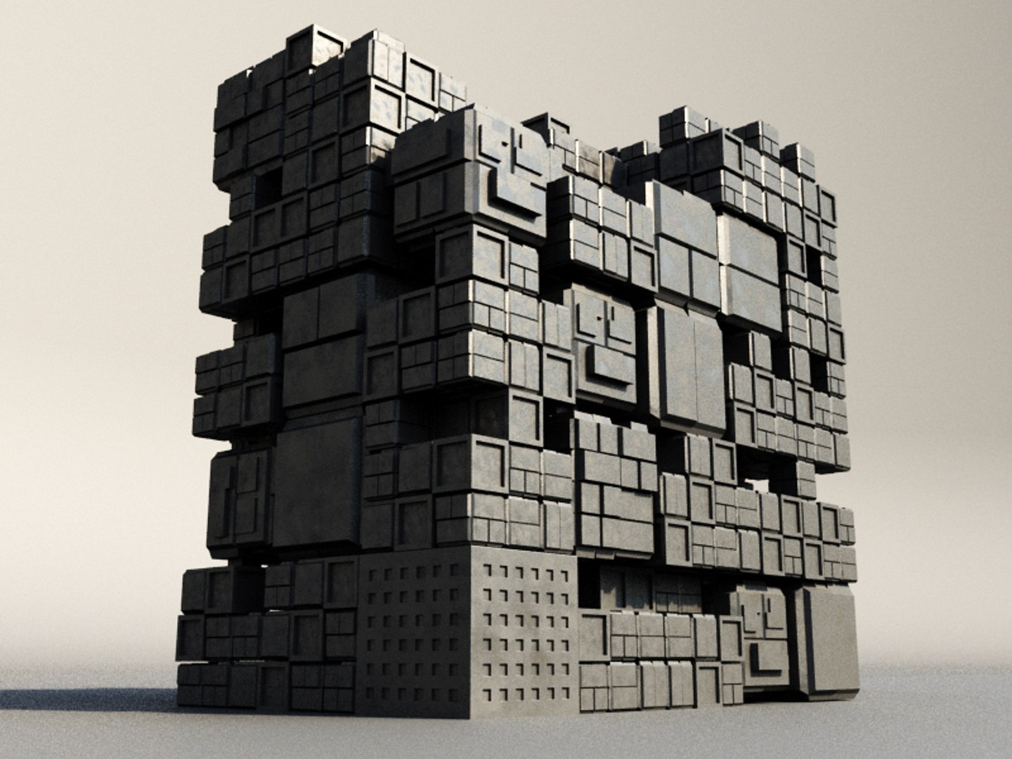 Sci Fi Box Building 3d Model