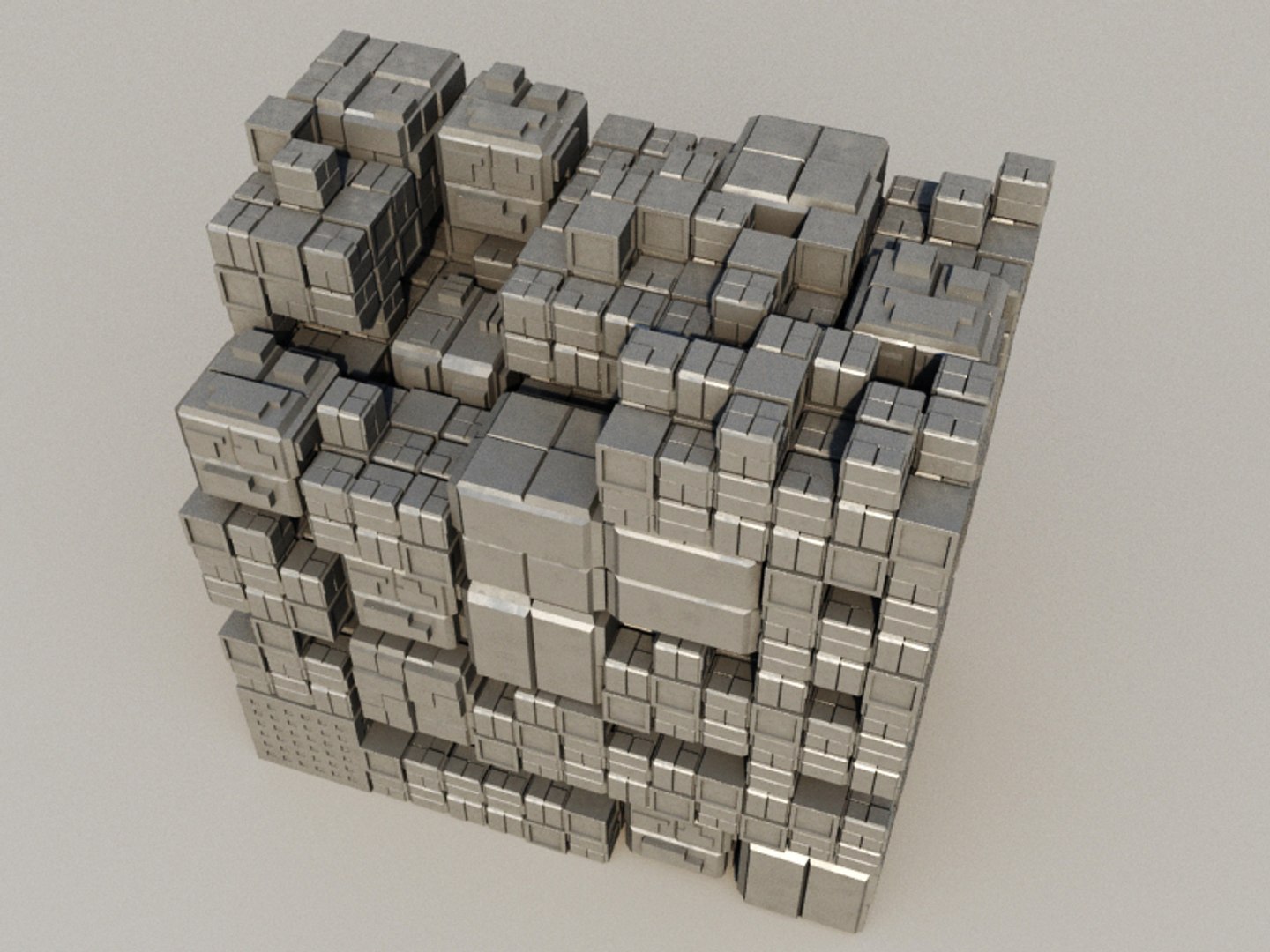 Sci Fi Box Building 3d Model