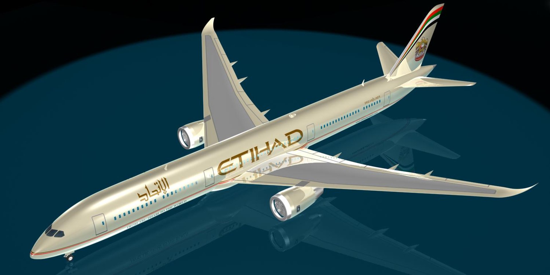 3d Etihad 787-10 Dreamliner 787 Model