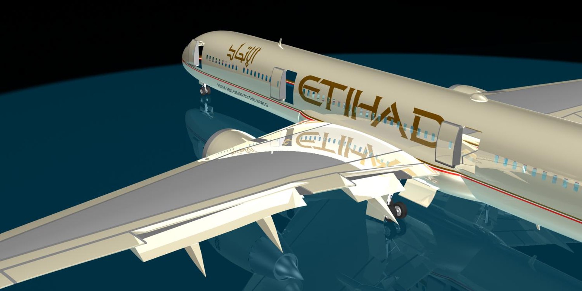 3d Etihad 787-10 Dreamliner 787 Model