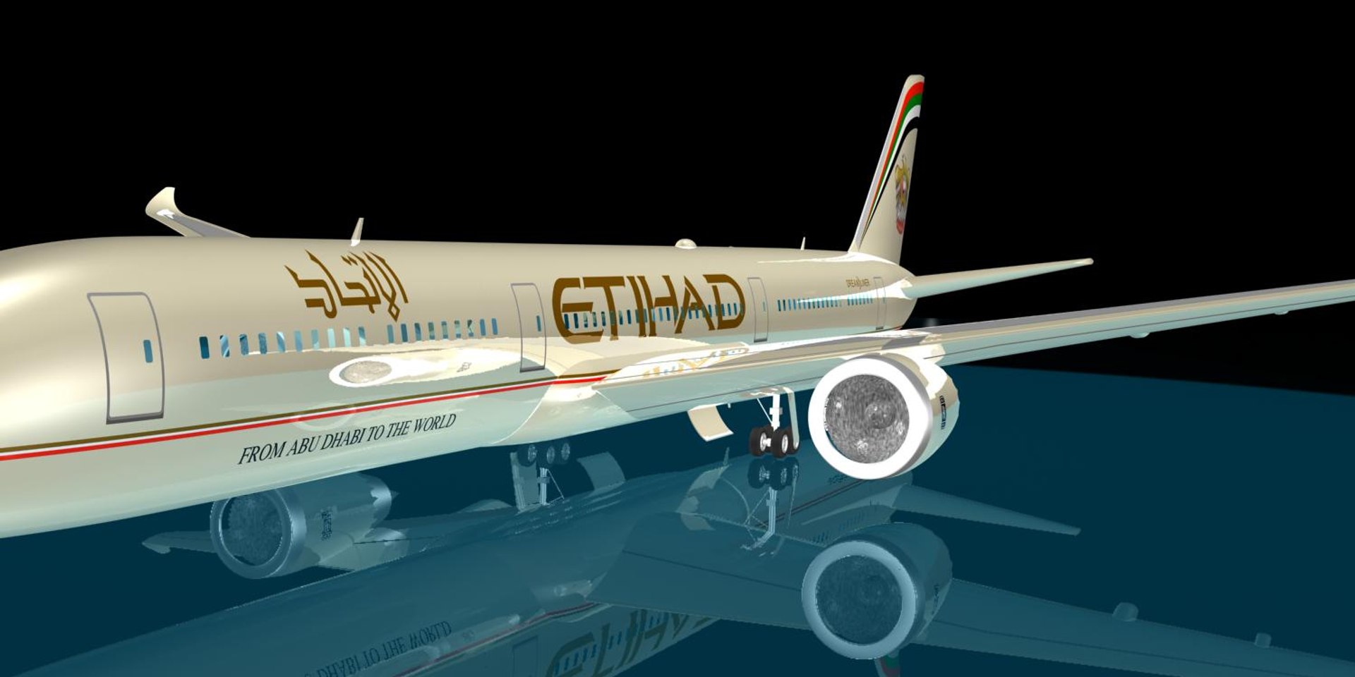 3d Etihad 787-10 Dreamliner 787 Model