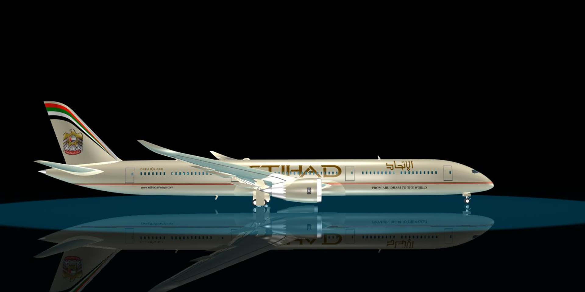 3d Etihad 787-10 Dreamliner 787 Model