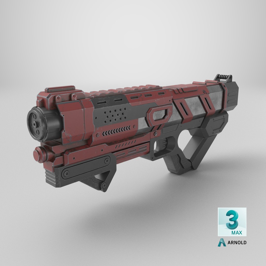 Detailed Science Fiction Gun 3D Model - TurboSquid 2240538