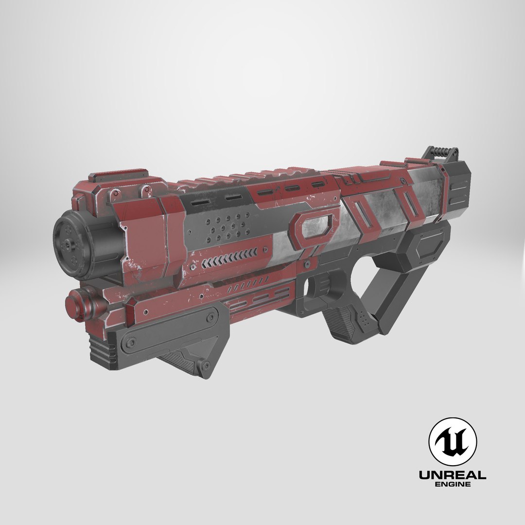 Detailed Science Fiction Gun 3D Model - TurboSquid 2240538