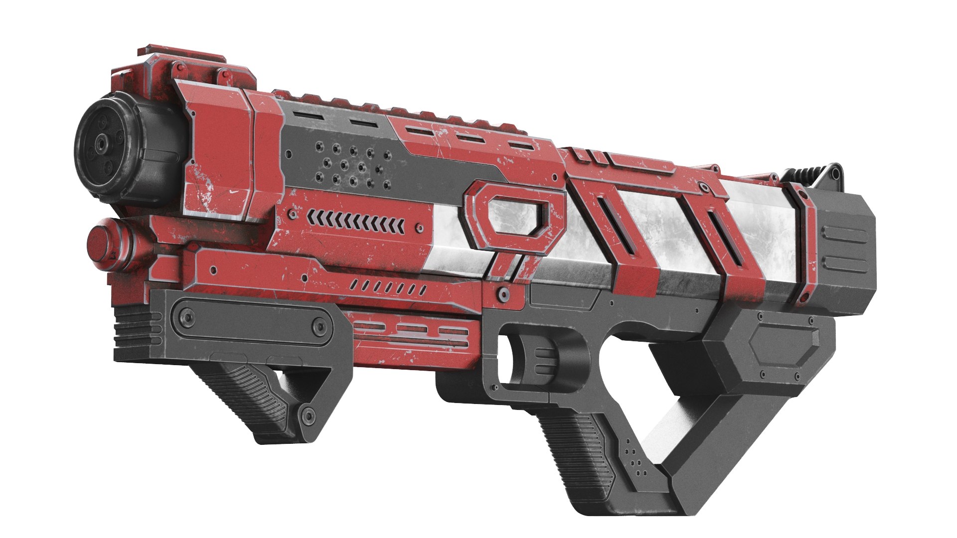 Detailed Science Fiction Gun 3D Model - TurboSquid 2240538