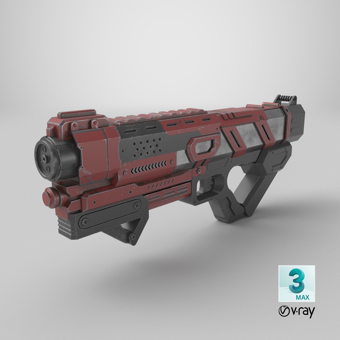 Detailed Science Fiction Gun 3D Model - TurboSquid 2240538
