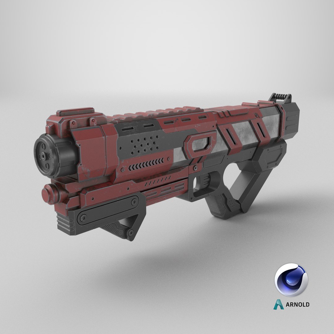 Detailed Science Fiction Gun 3D Model - TurboSquid 2240538