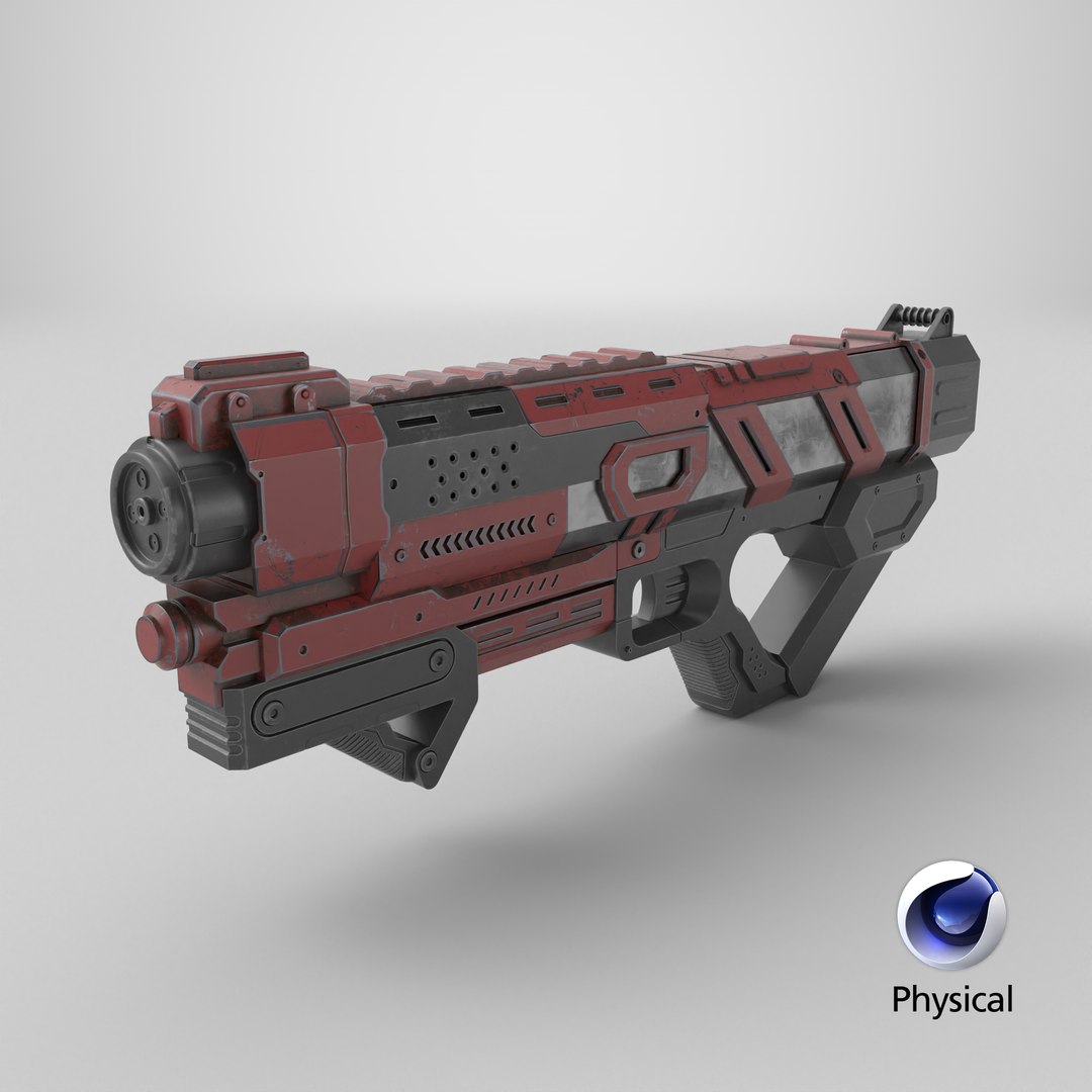 Detailed Science Fiction Gun 3D Model - TurboSquid 2240538