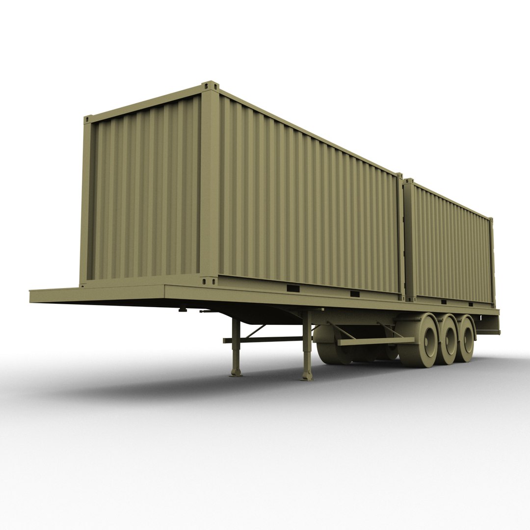 3d semi trailer shipping container