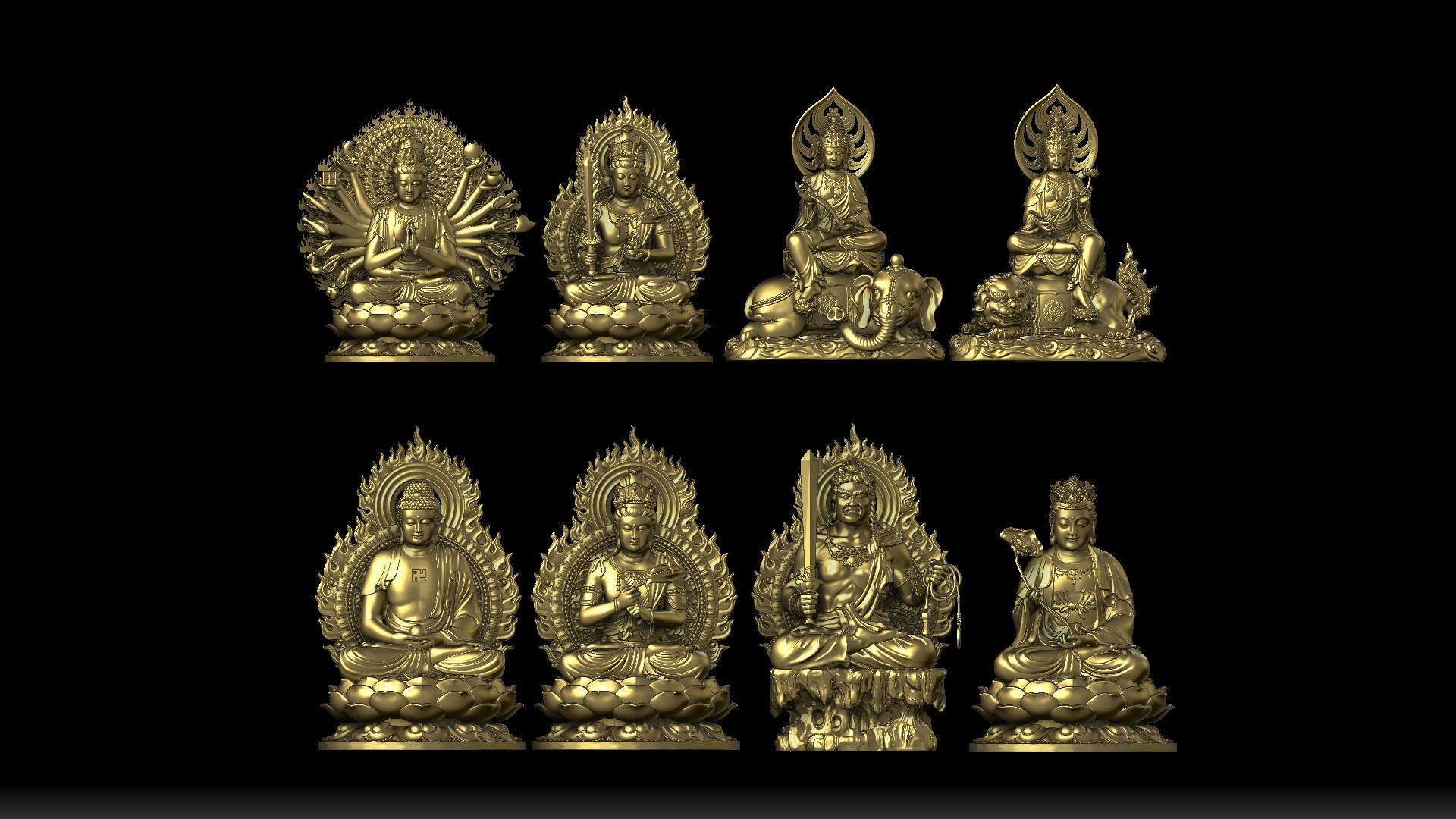 3D 8 Buddha Models Model - TurboSquid 2294238