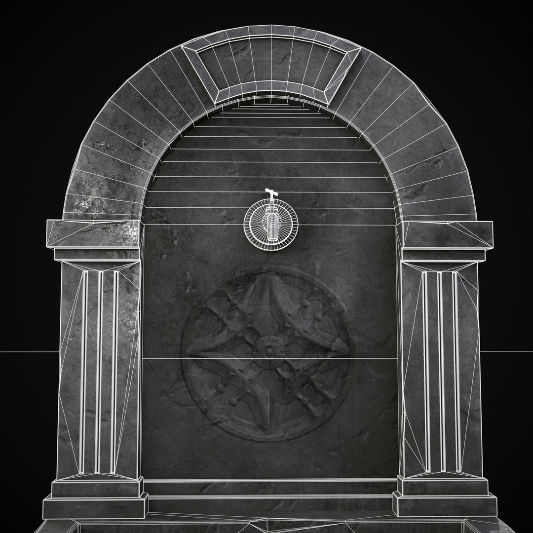 Gothic Wall Water Fountain 3D model - TurboSquid 2052877