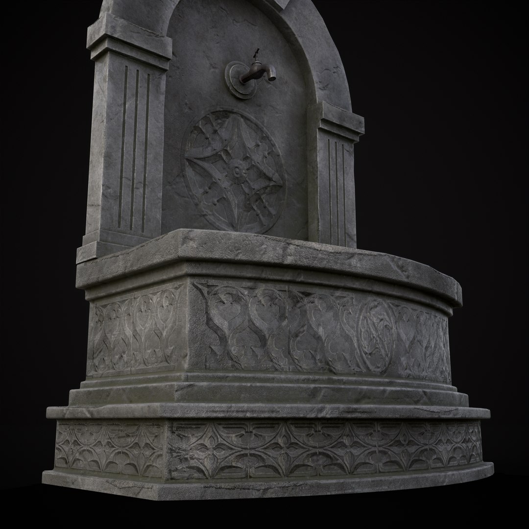 Gothic Wall Water Fountain 3D model - TurboSquid 2052877