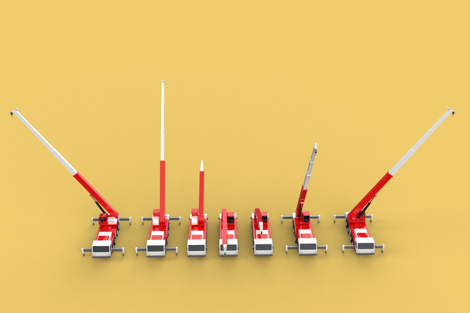 COMBINATION CONFIGURATION BOOM ARM JIB TRUCK MOBILE CRANE LTM 3D Model ...