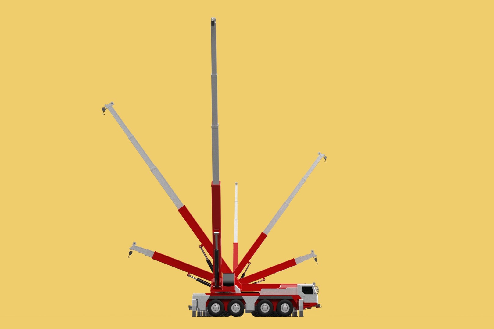 COMBINATION CONFIGURATION BOOM ARM JIB TRUCK MOBILE CRANE LTM 3D Model ...