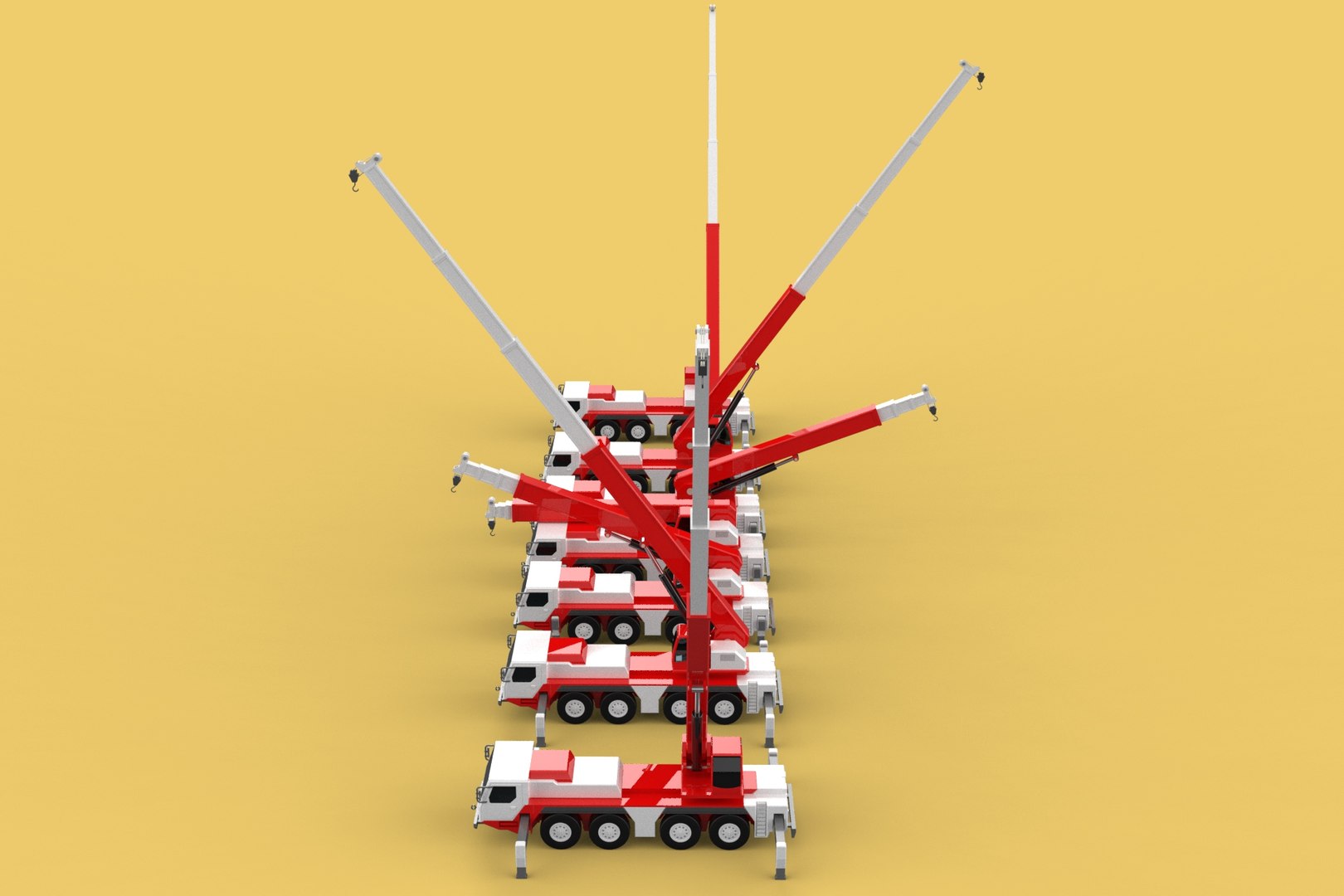 COMBINATION CONFIGURATION BOOM ARM JIB TRUCK MOBILE CRANE LTM 3D Model ...