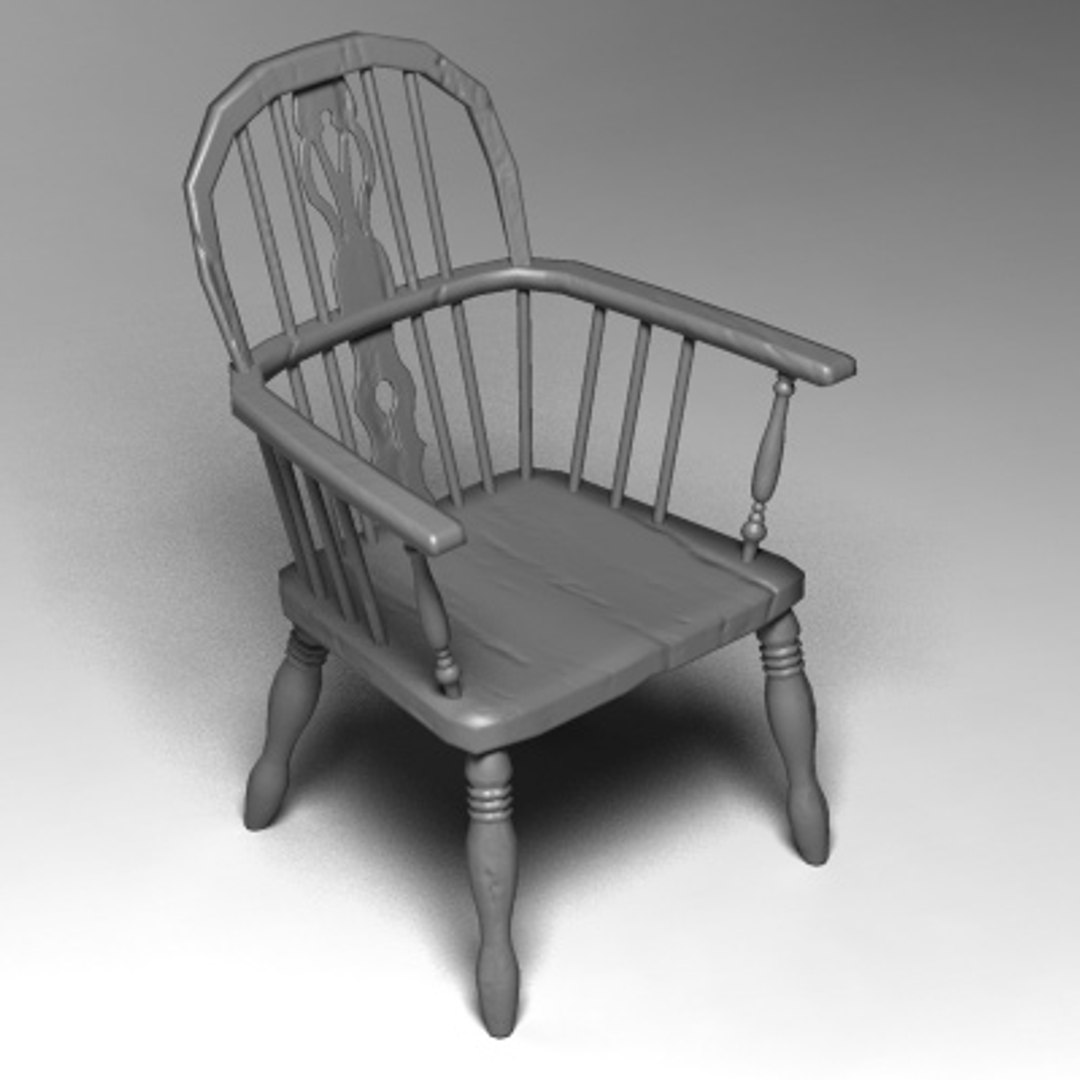 Realistic Wooden Chair 3d Model