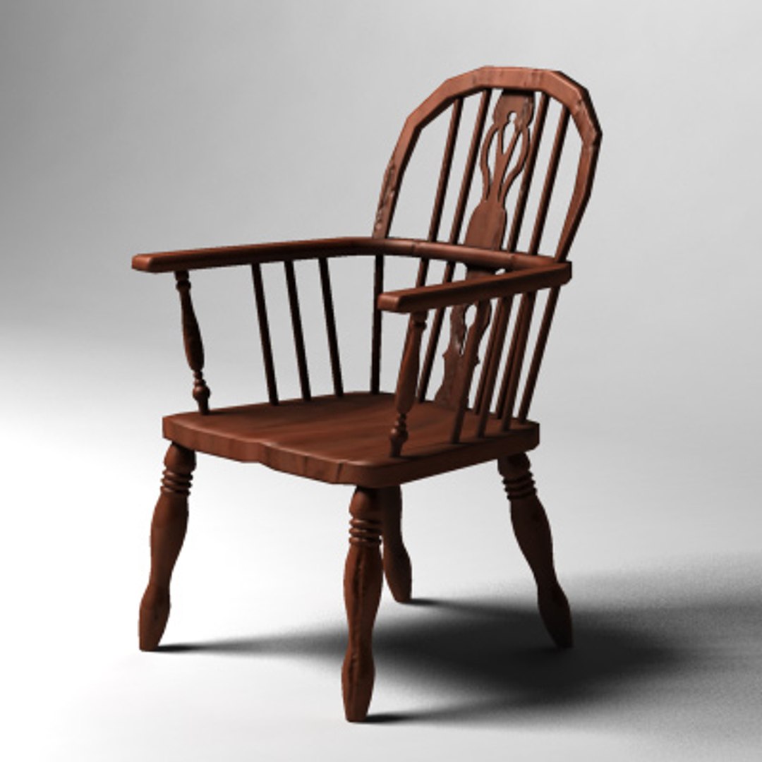 Realistic Wooden Chair 3d Model