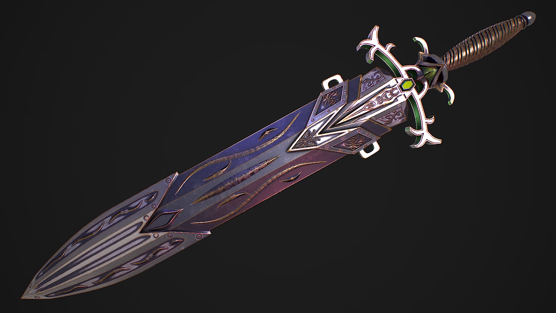 3D Fantasy Sword 29 With Scabbard 3D Model model - TurboSquid 2144068