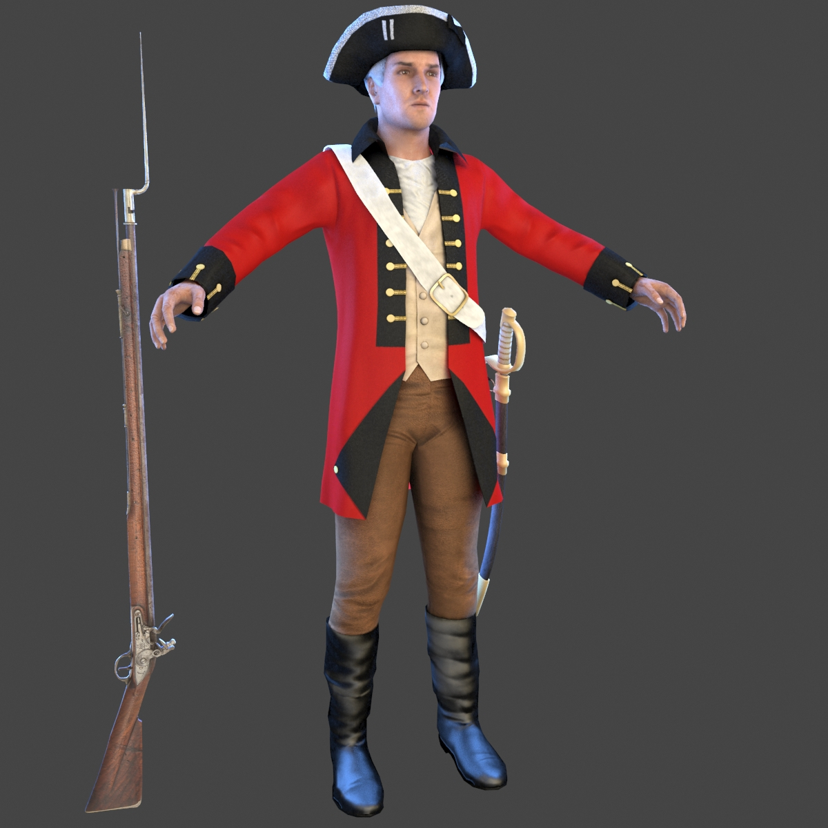 3D british redcoat - TurboSquid 1456528