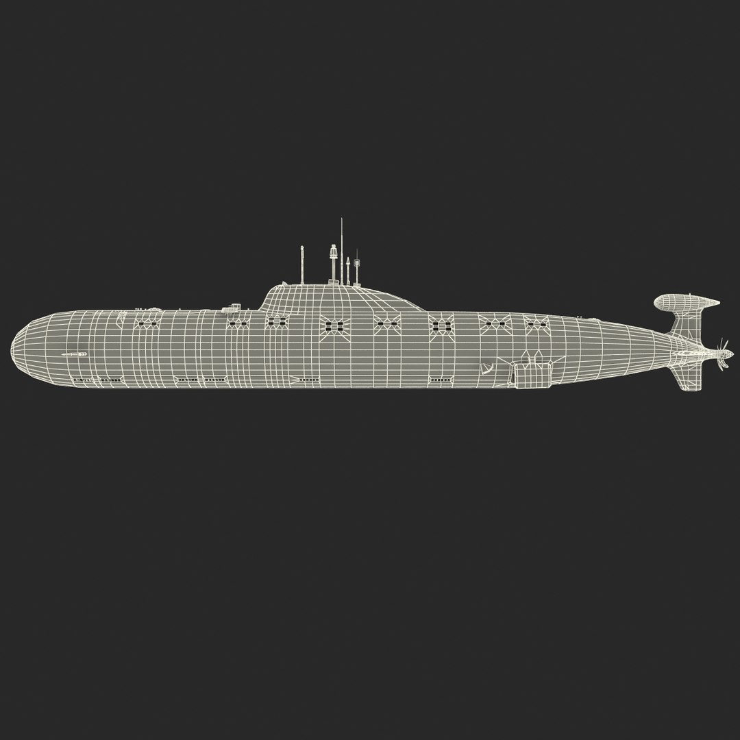 akula class submarine 3d model