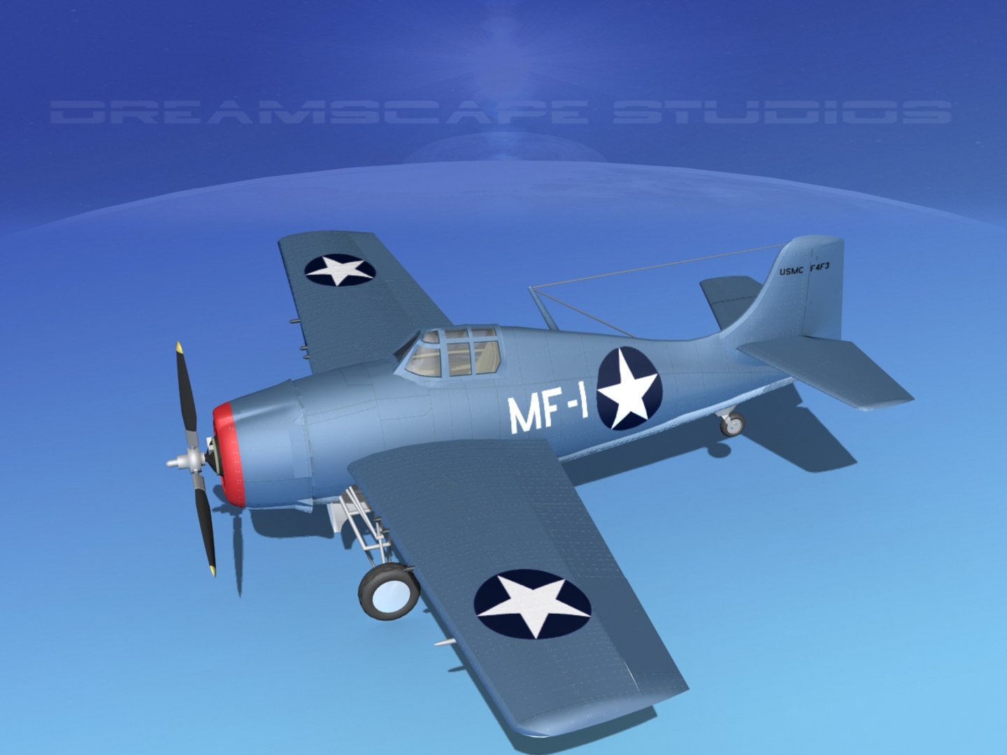 3d Model Grumman F4f-3 Fighter Aircraft