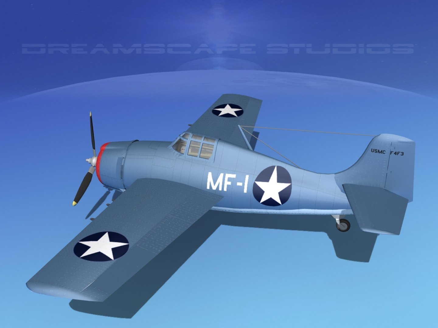 3d Model Grumman F4f-3 Fighter Aircraft