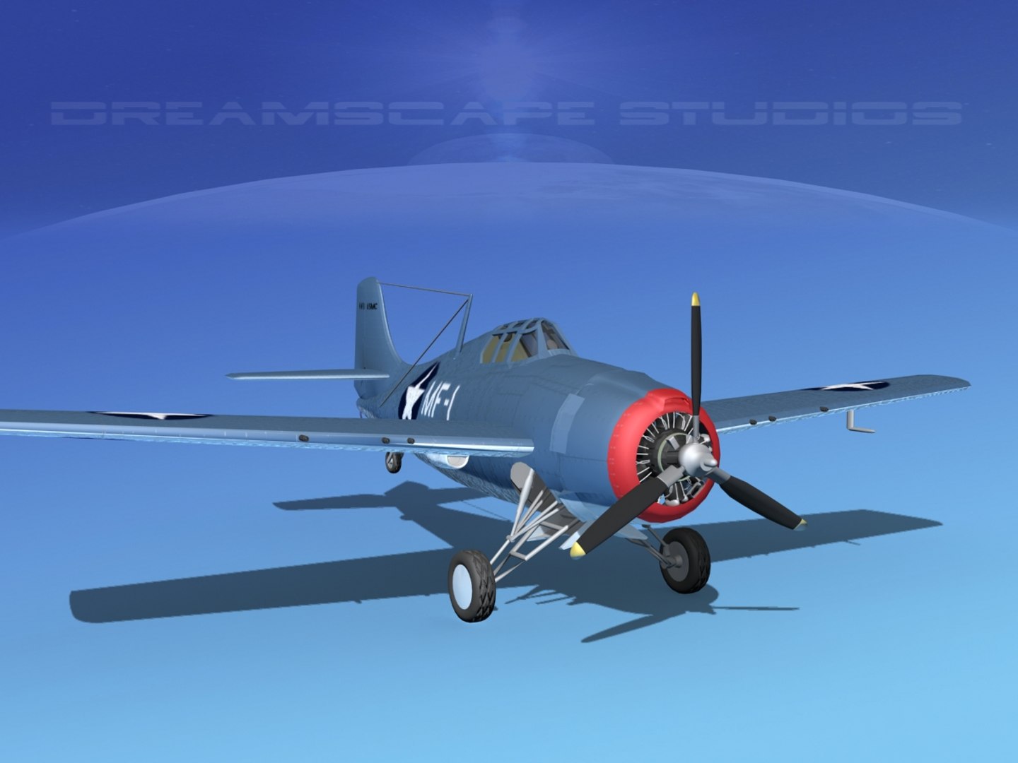3d Model Grumman F4f-3 Fighter Aircraft