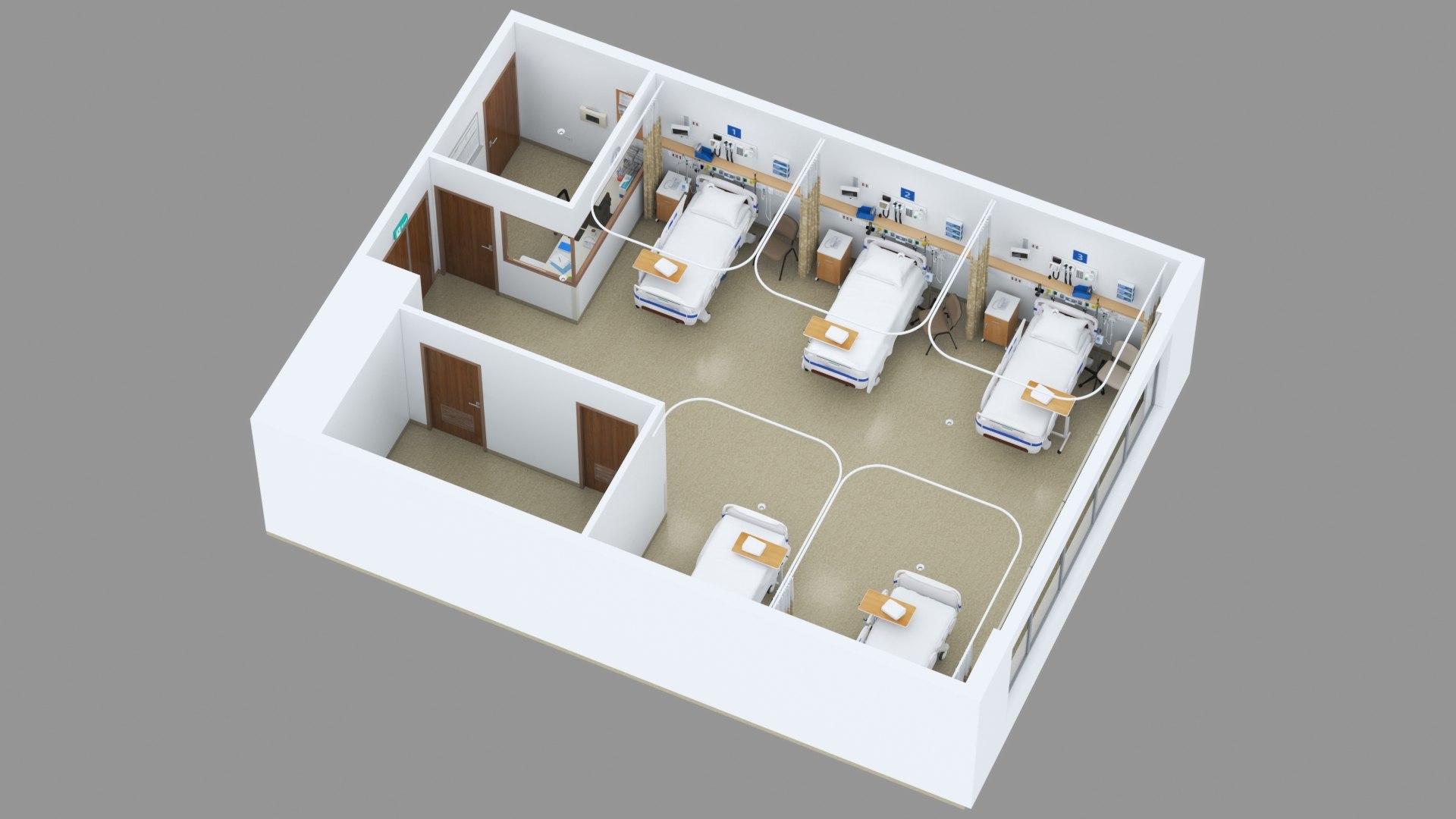 3D Hospital High Dependency Unit - TurboSquid 1974057