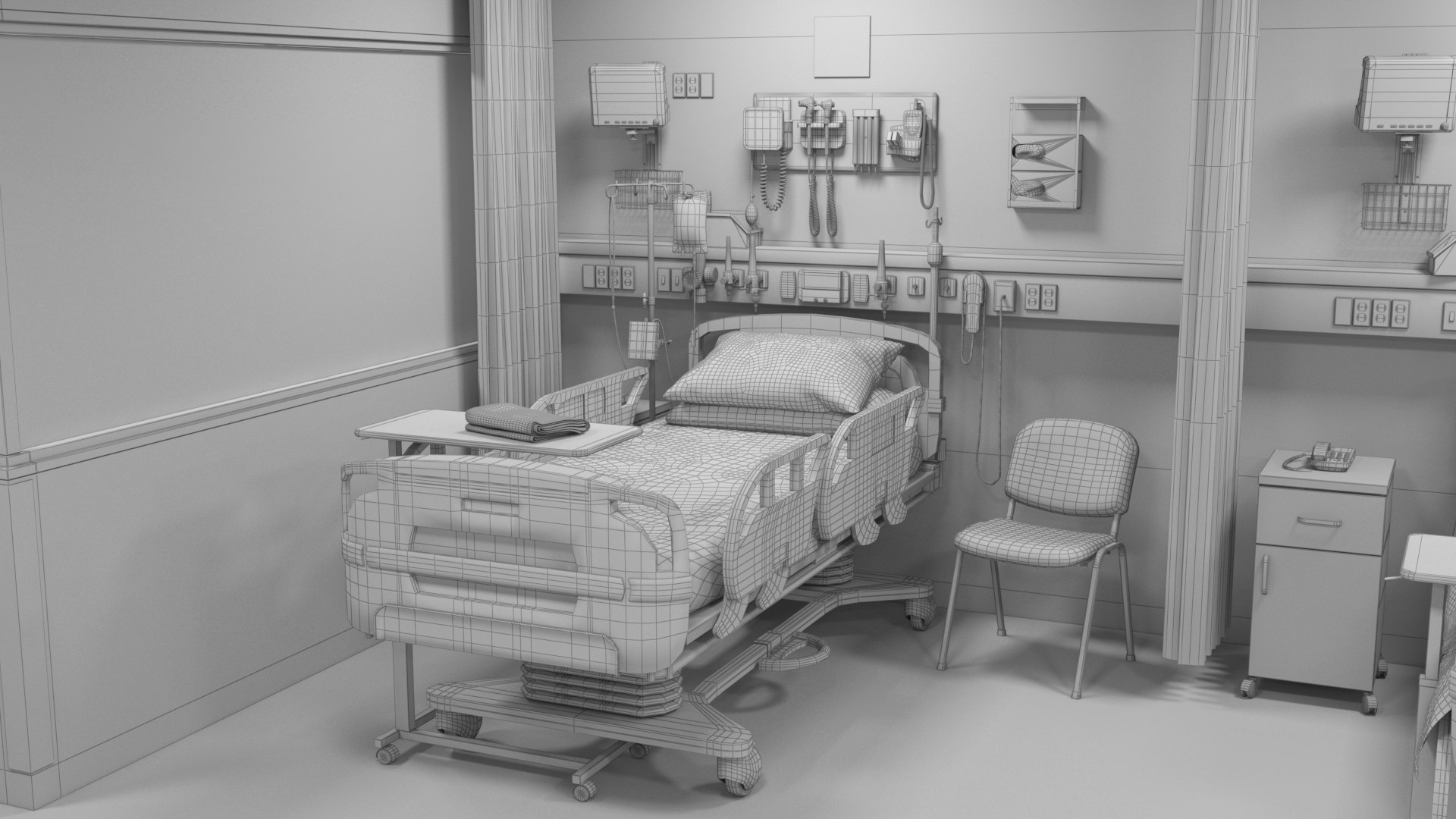 3D Hospital High Dependency Unit - TurboSquid 1974057