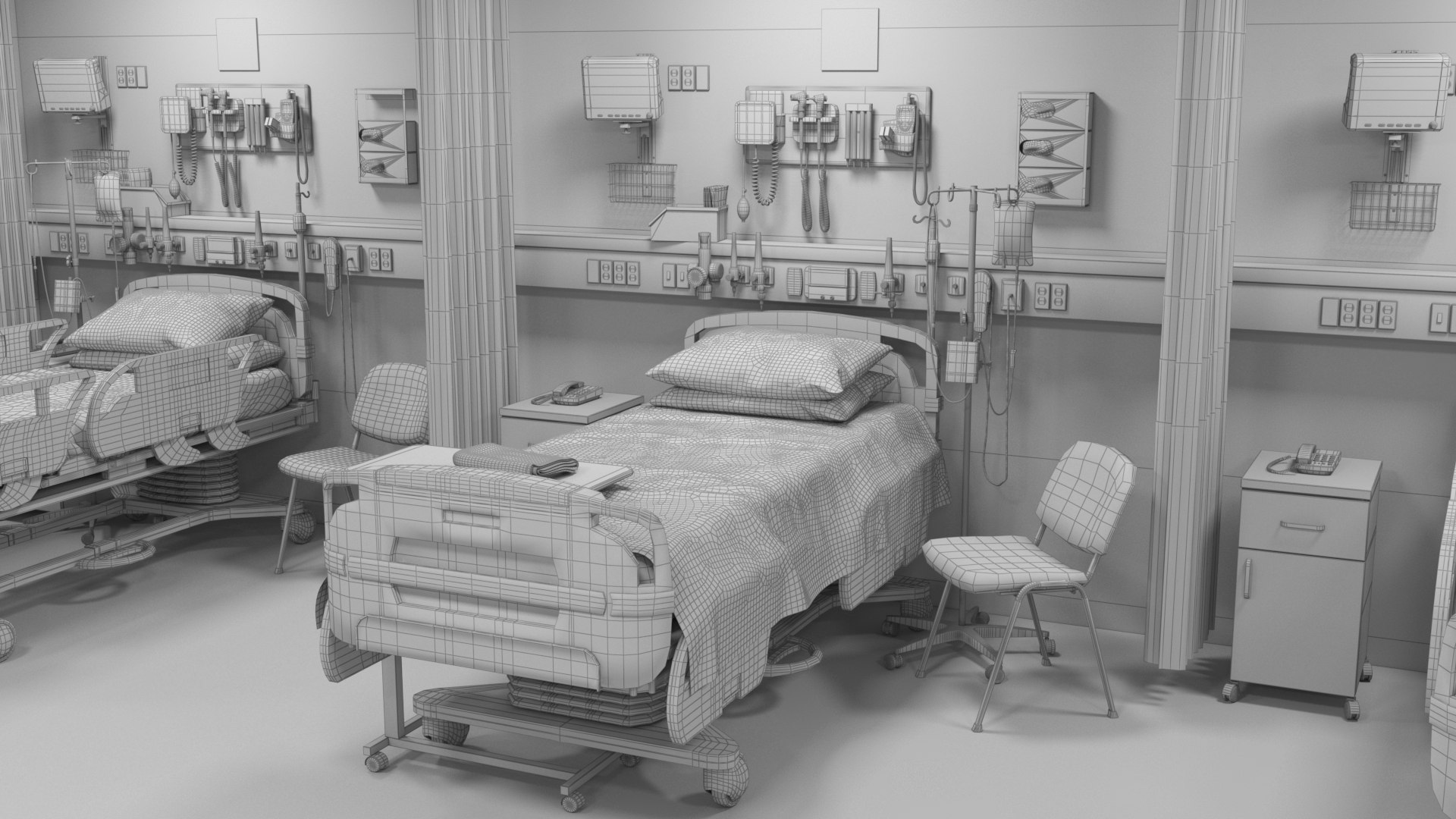 3D Hospital High Dependency Unit - TurboSquid 1974057