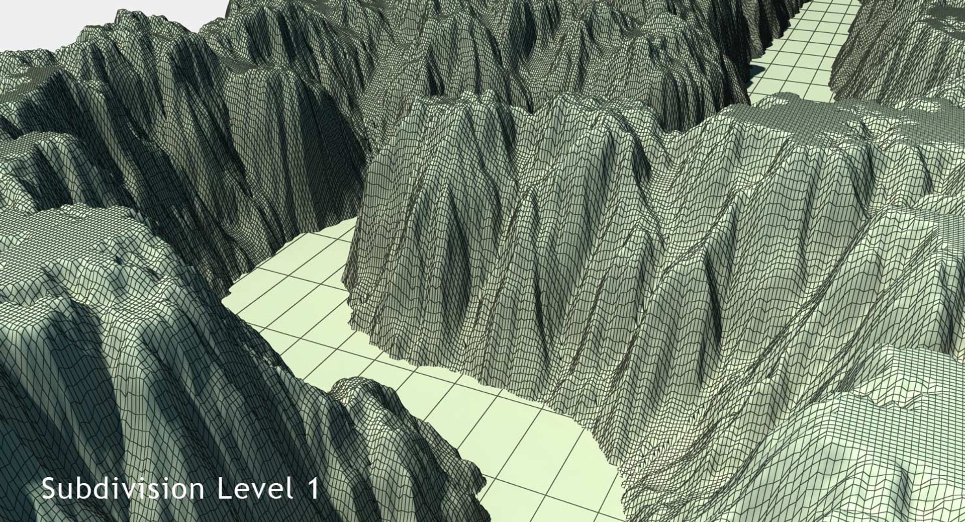 3d Mountain Range River Terrain Model