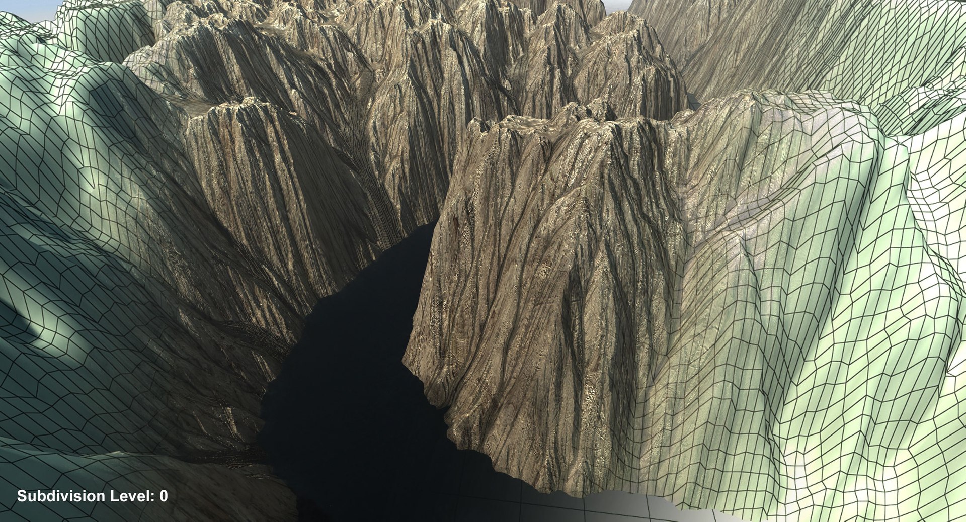3d Mountain Range River Terrain Model