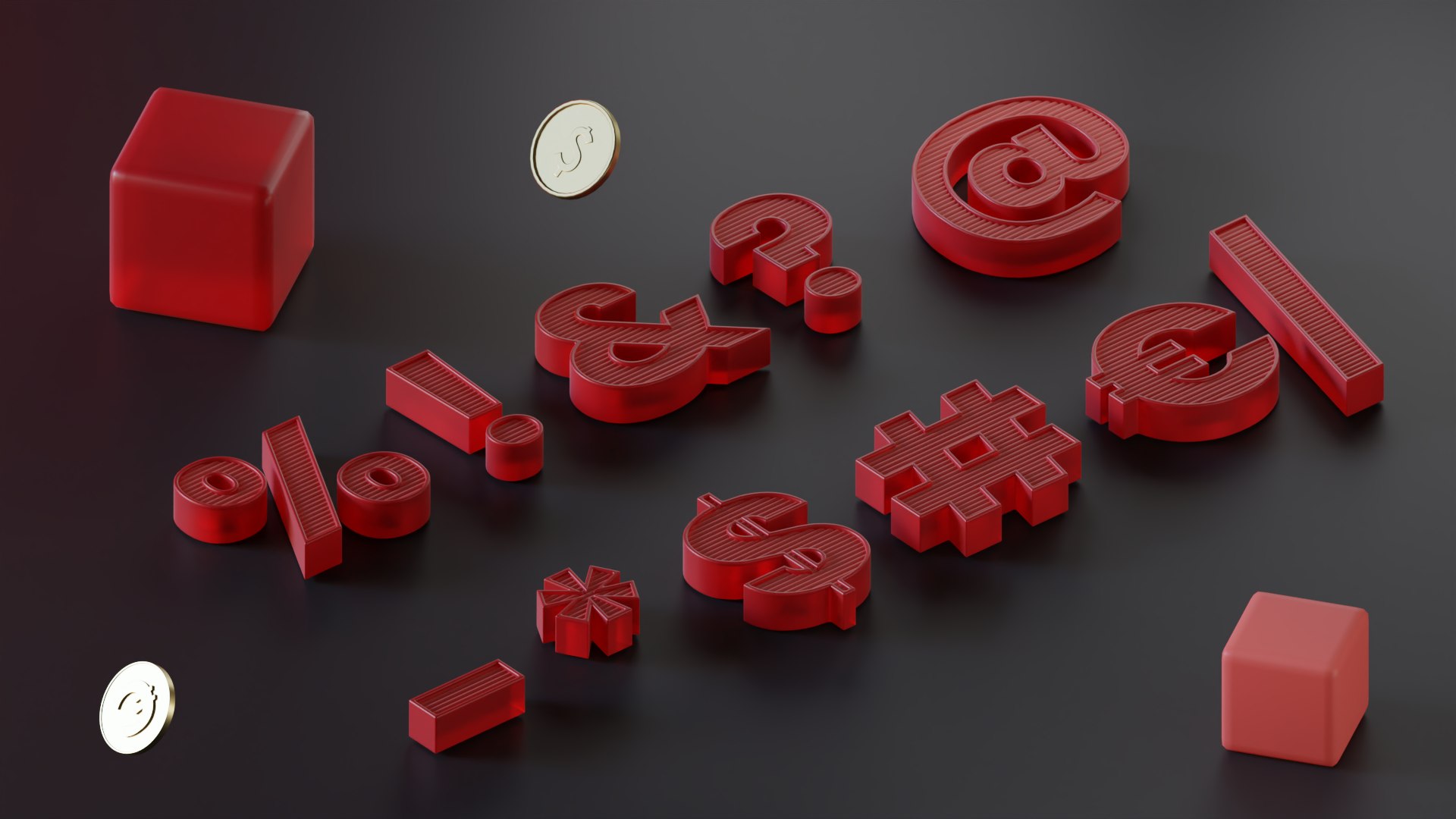 Set Of Numbers From 0 To 9 With Special Symbols 3D Model - TurboSquid ...