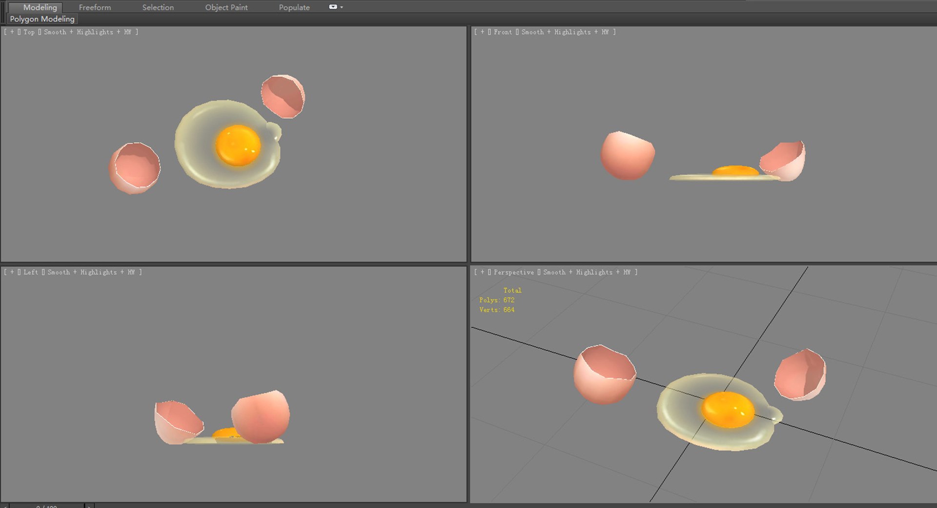 3D Cartoon Egg Liquid - Egg Yolk - Broken Egg - Eggshell - TurboSquid ...