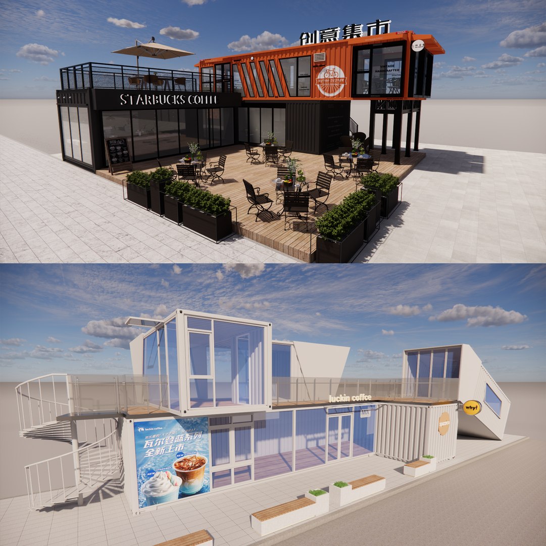3D Model Container Coffee Shop-4 - TurboSquid 2383748