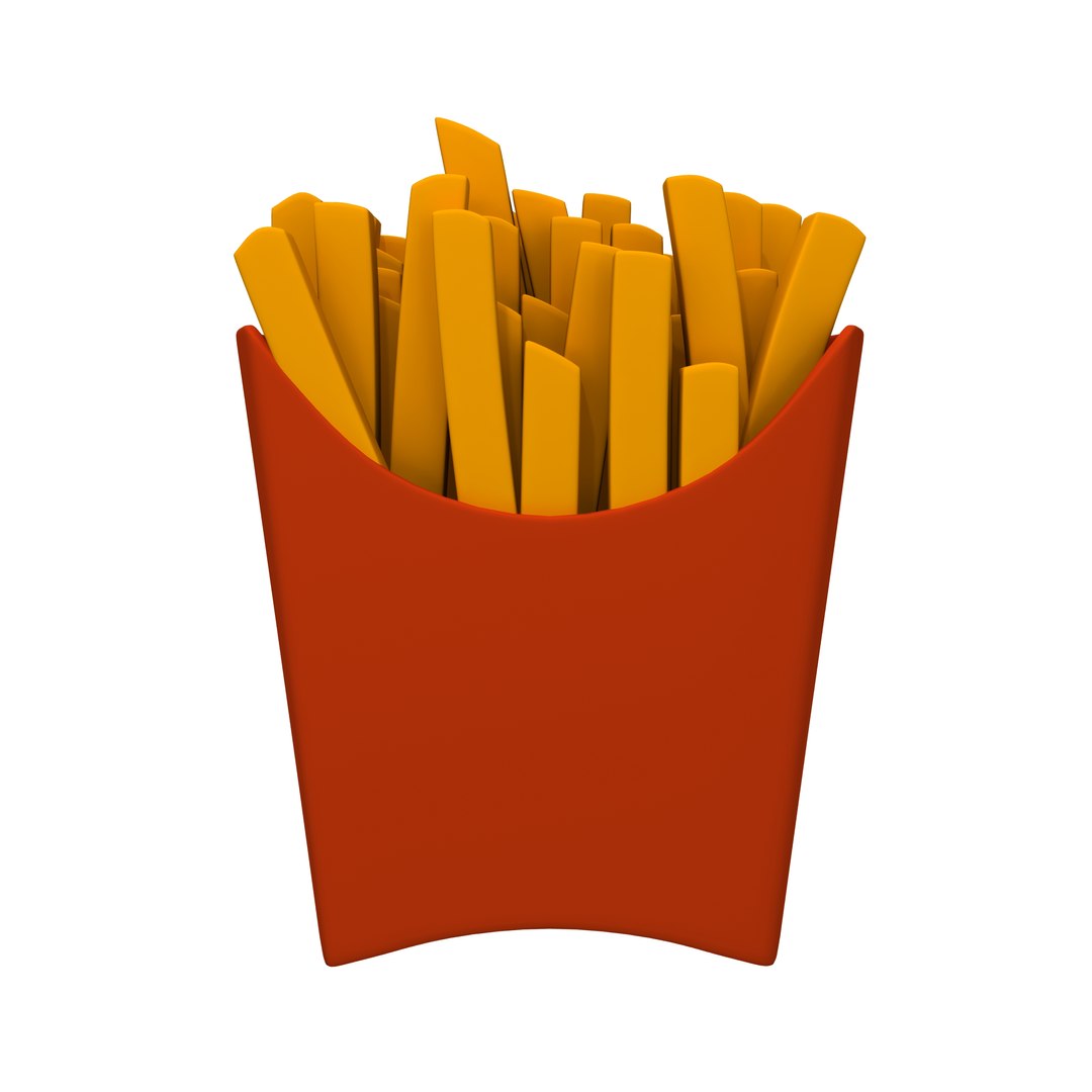 French Fries Cartoon Model - TurboSquid 1986616