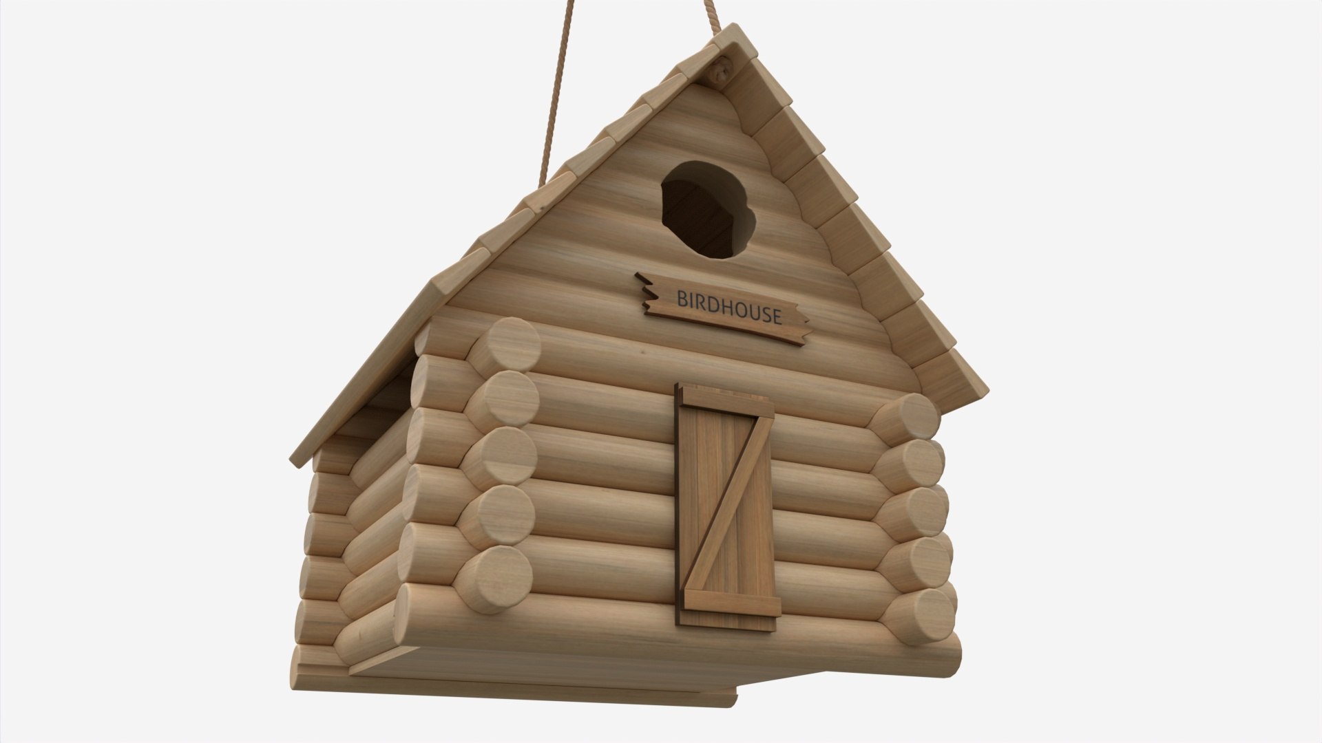 Log Cabin Birdhouse 3D Model - TurboSquid 1969005