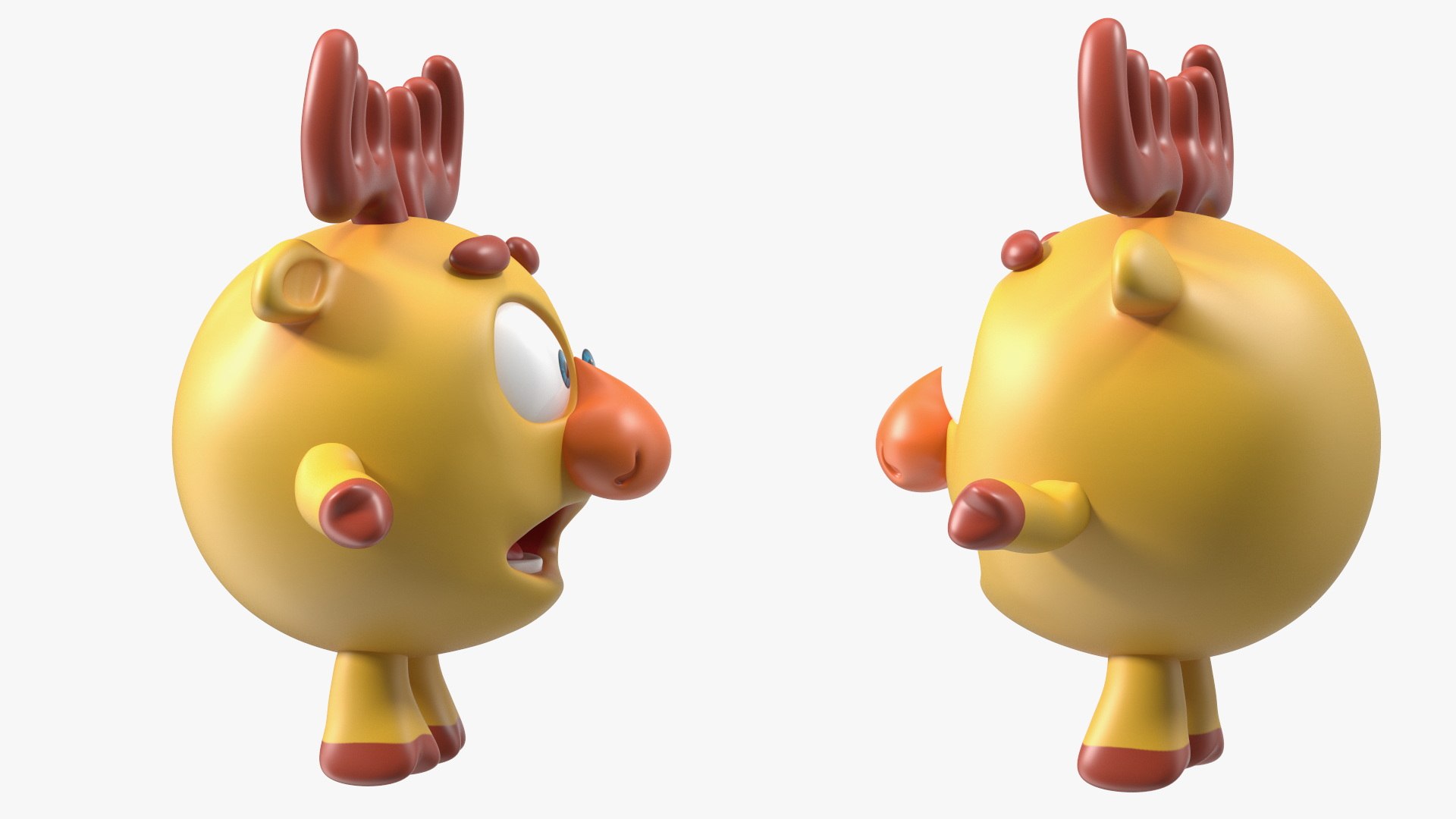 BalloonToons Dokko Character Scared Pose 3D Model - TurboSquid 2121476