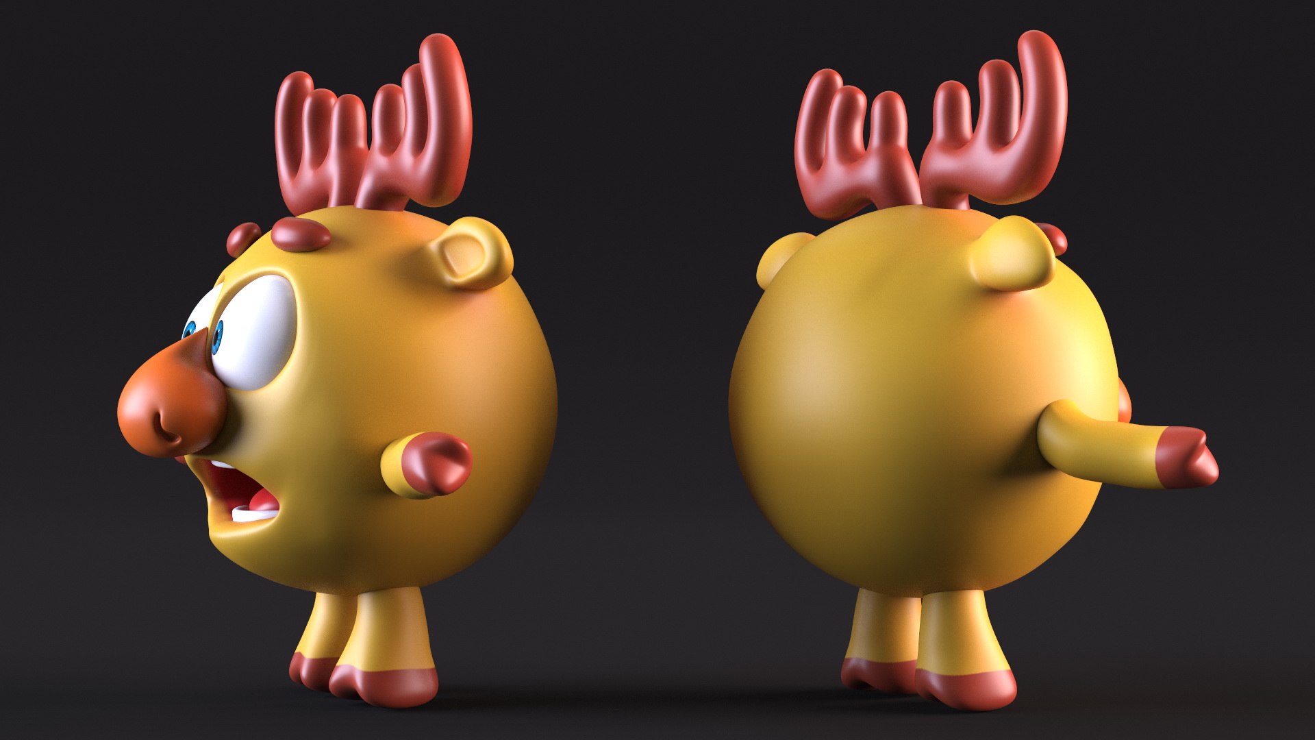 BalloonToons Dokko Character Scared Pose 3D Model - TurboSquid 2121476