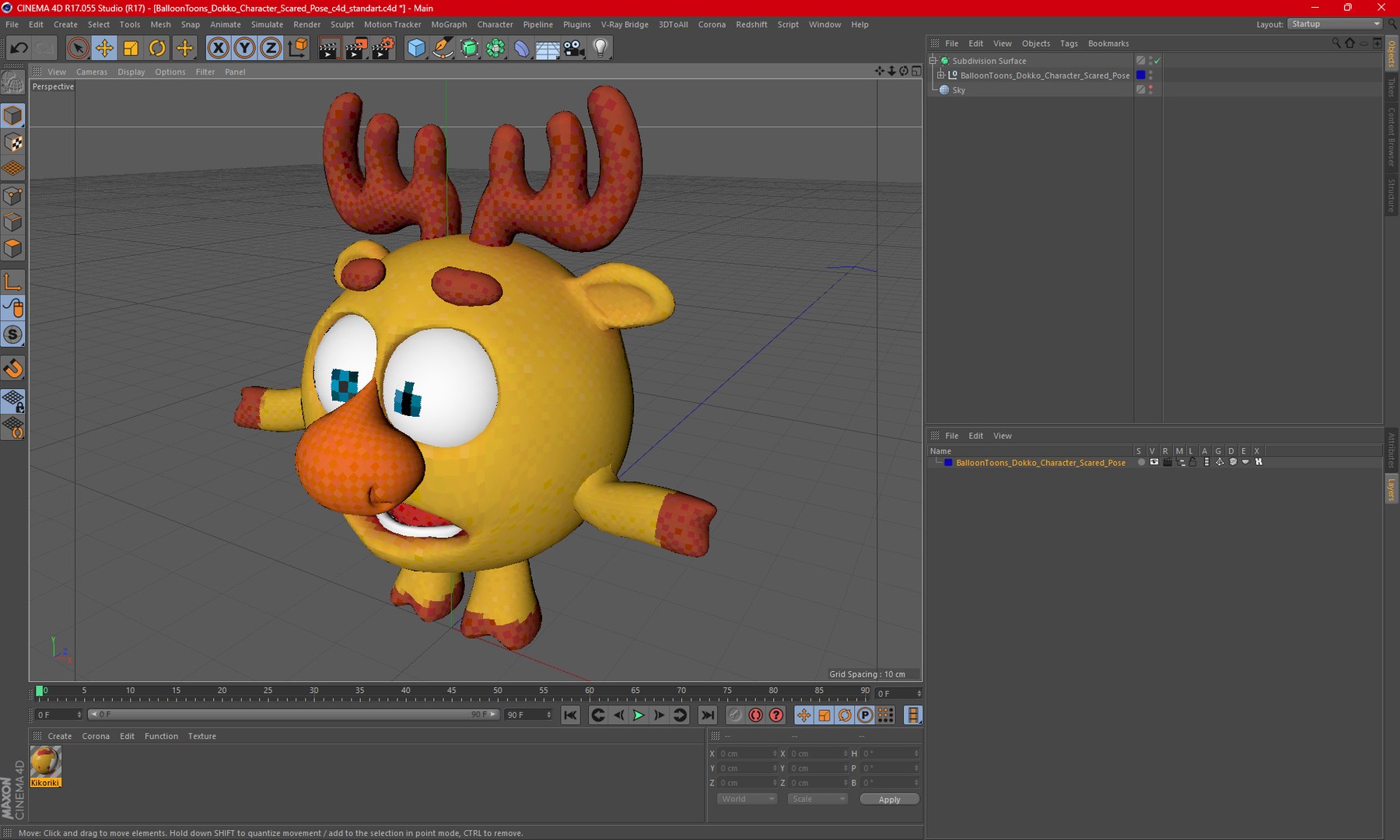 BalloonToons Dokko Character Scared Pose 3D Model - TurboSquid 2121476