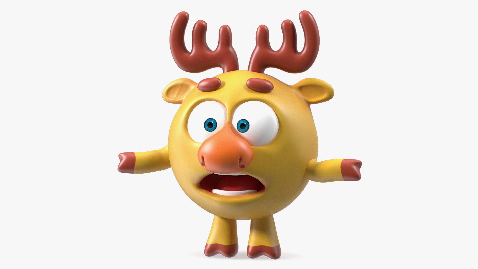 BalloonToons Dokko Character Scared Pose 3D model - TurboSquid 2121476